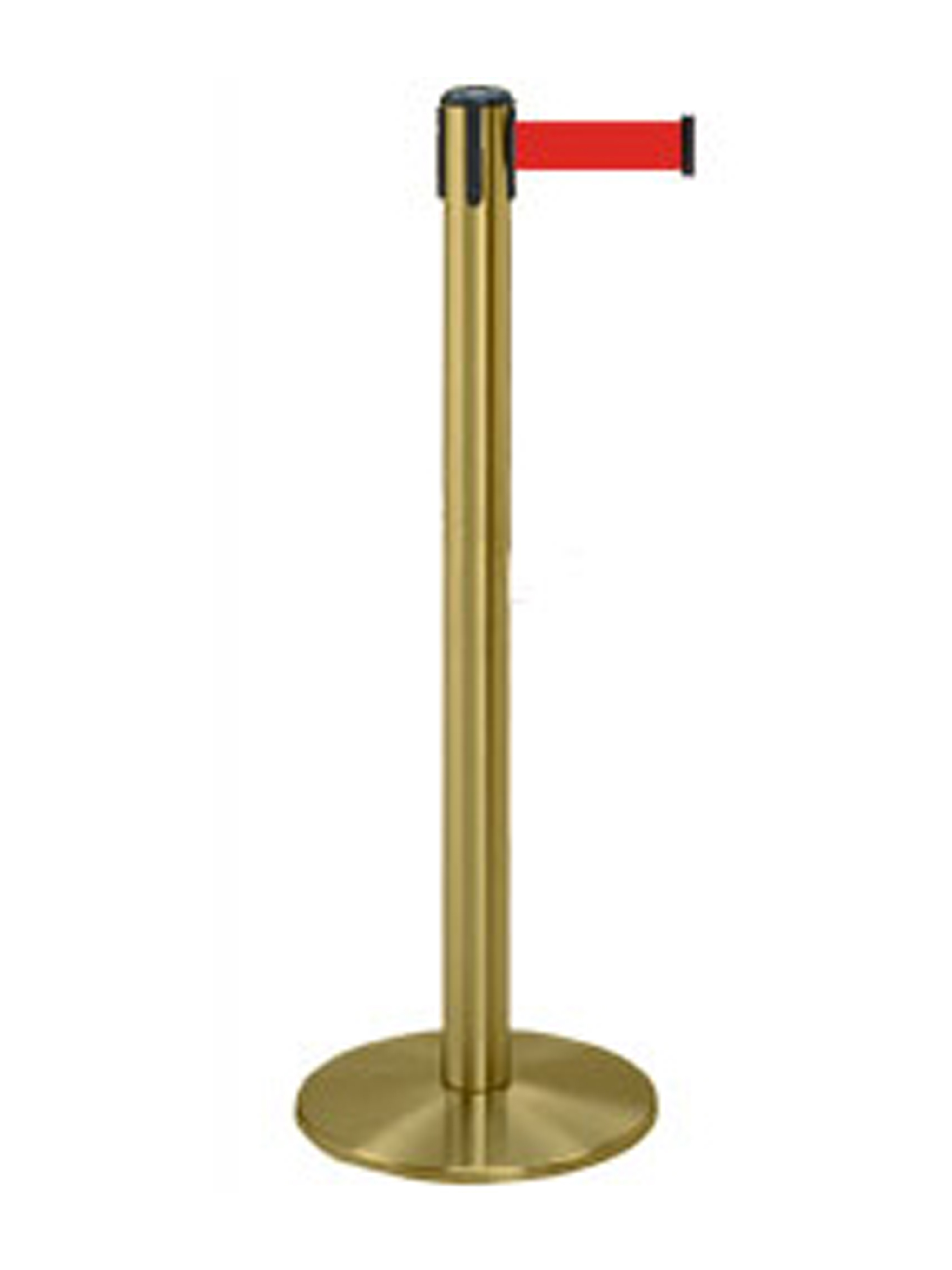 Crowd Control Stanchions, Line Control, Brass With Red Belt | Displays2Go