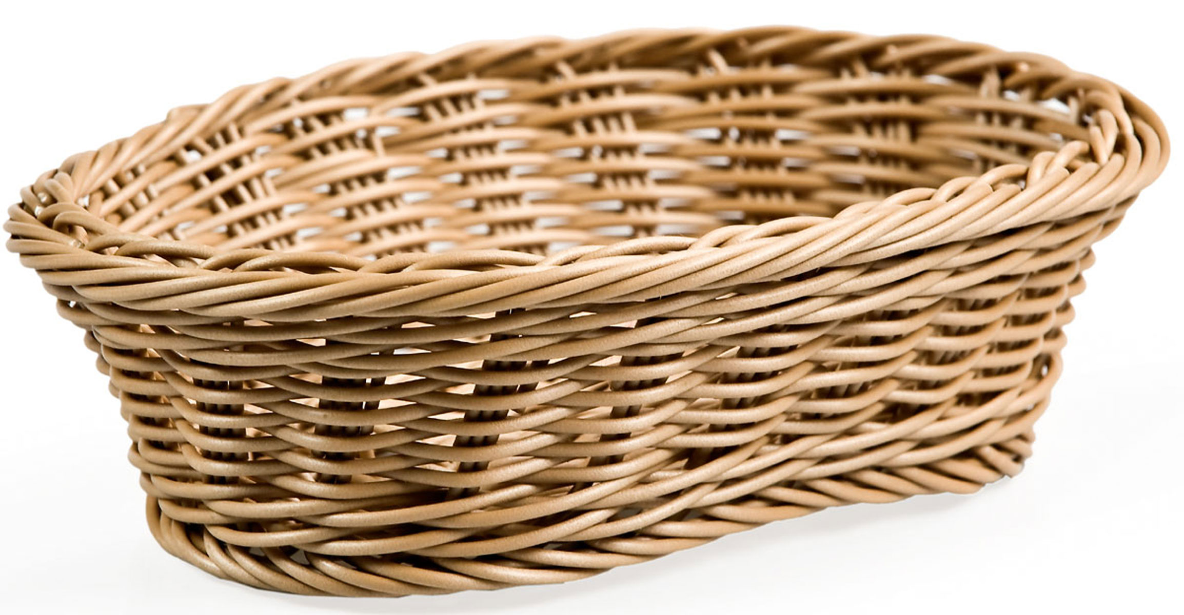 Small Bread Basket | Plastic Wicker Bin for Baked Goods | Displays2Go
