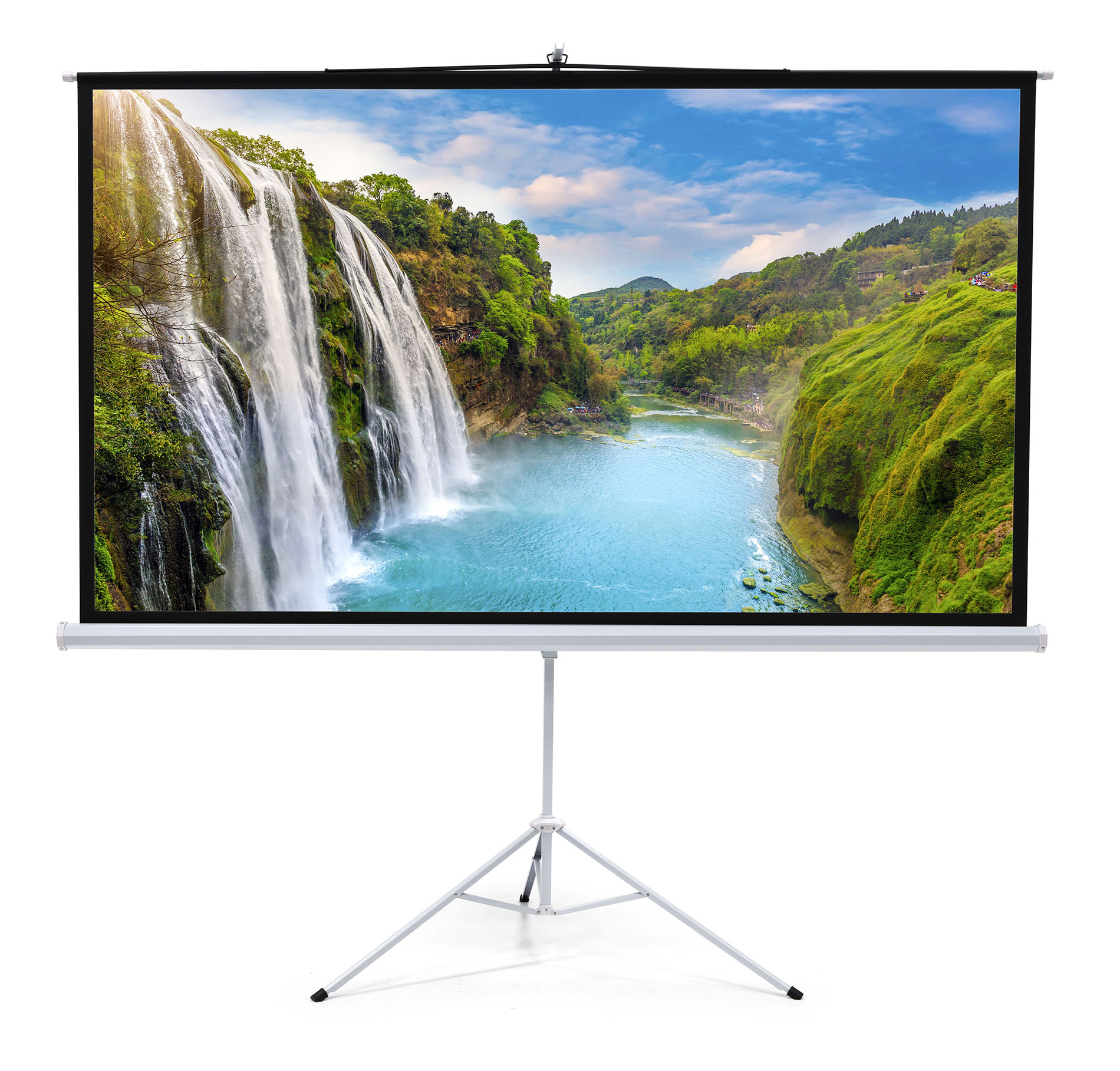 108" Tripod Retractable Projector Screen | 16:9 Aspect Ratio | Displays2Go