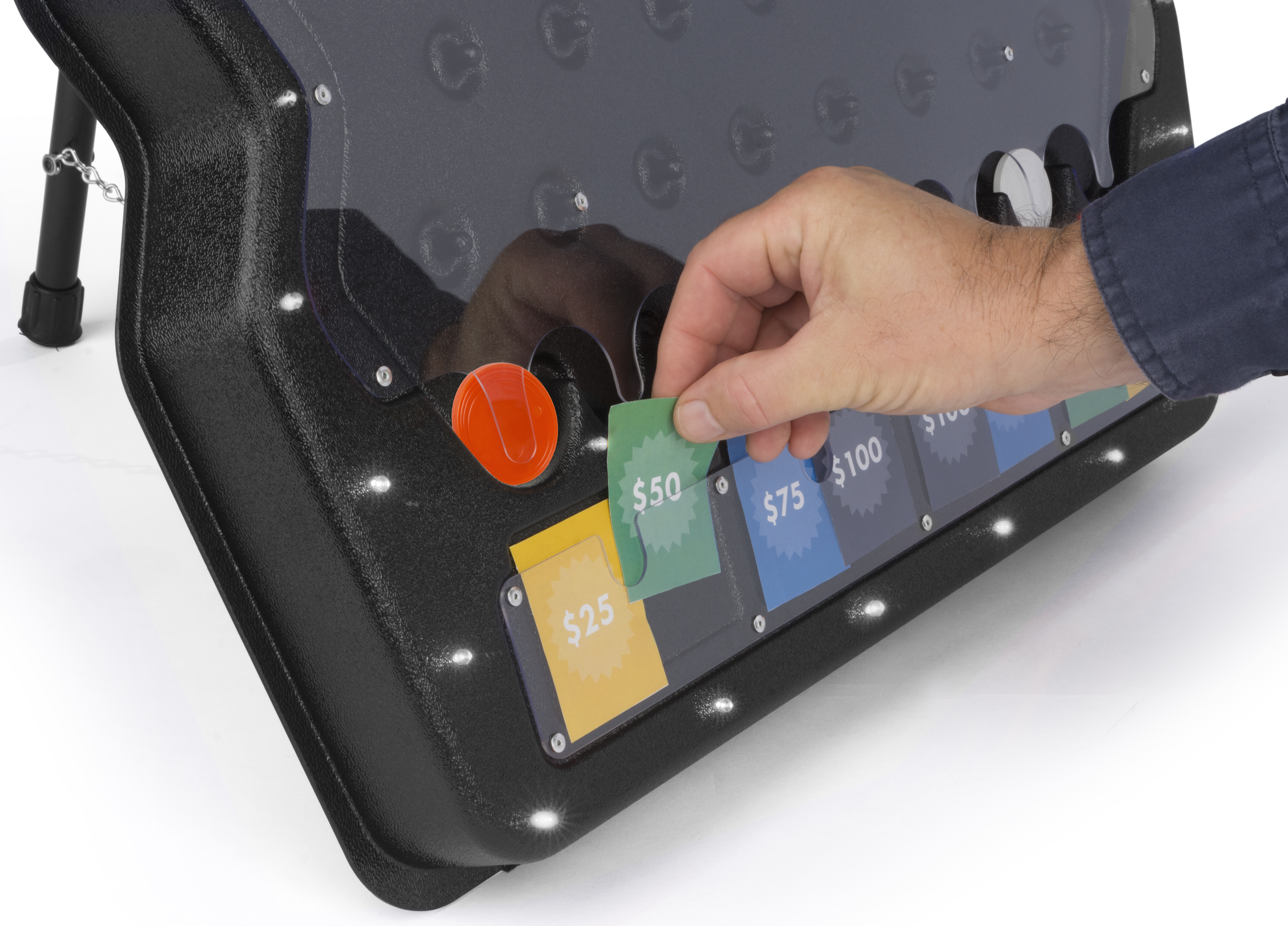 LED Disk Drop Game | 3 Orange Pucks Included | Displays2Go