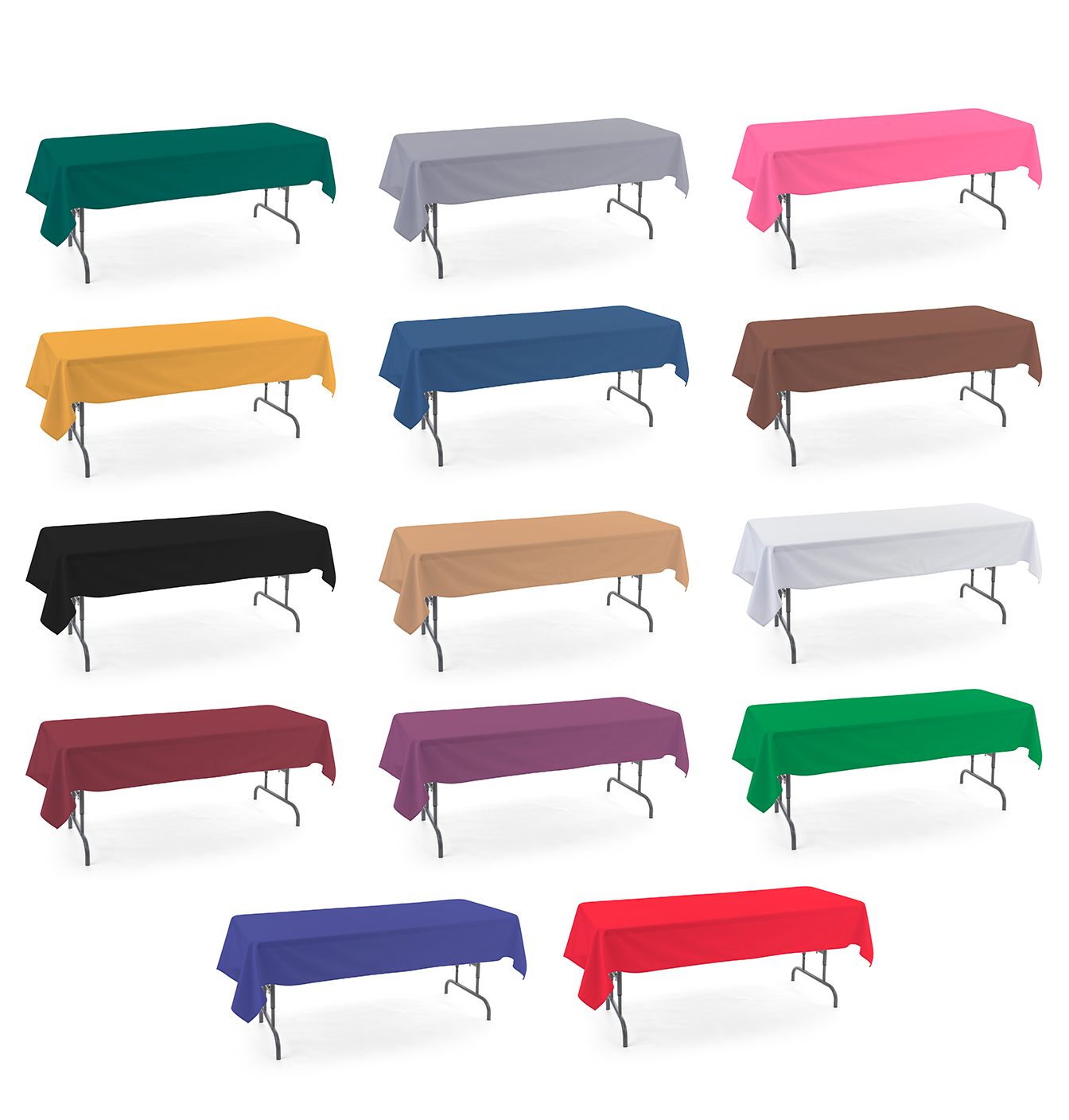 Rectangle Tablecloths | 6' or 8' Short Polyester Table Covers | Displays2Go