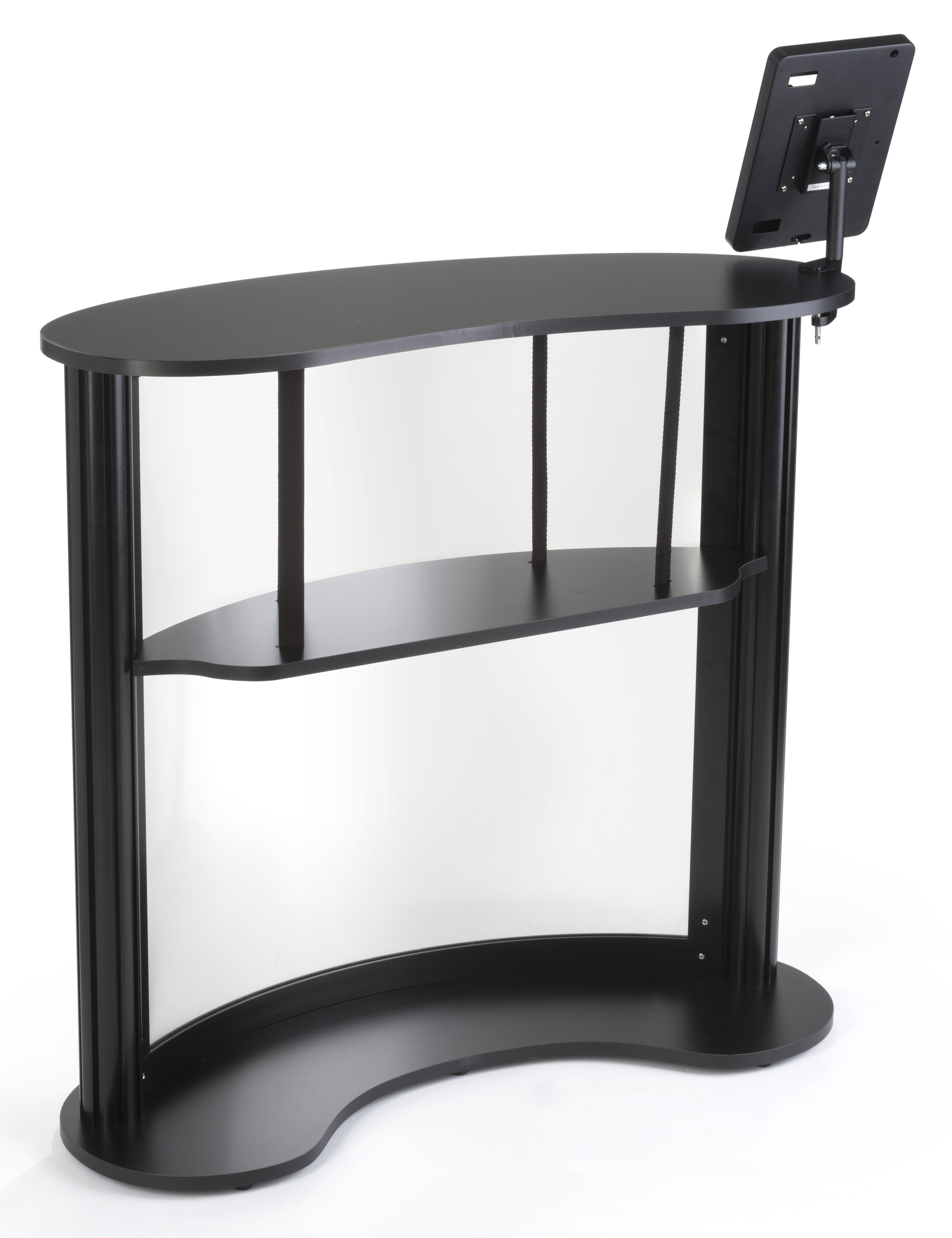 Kidney Shaped Counter with iPad Stand | Clamp Style Holder | Displays2Go