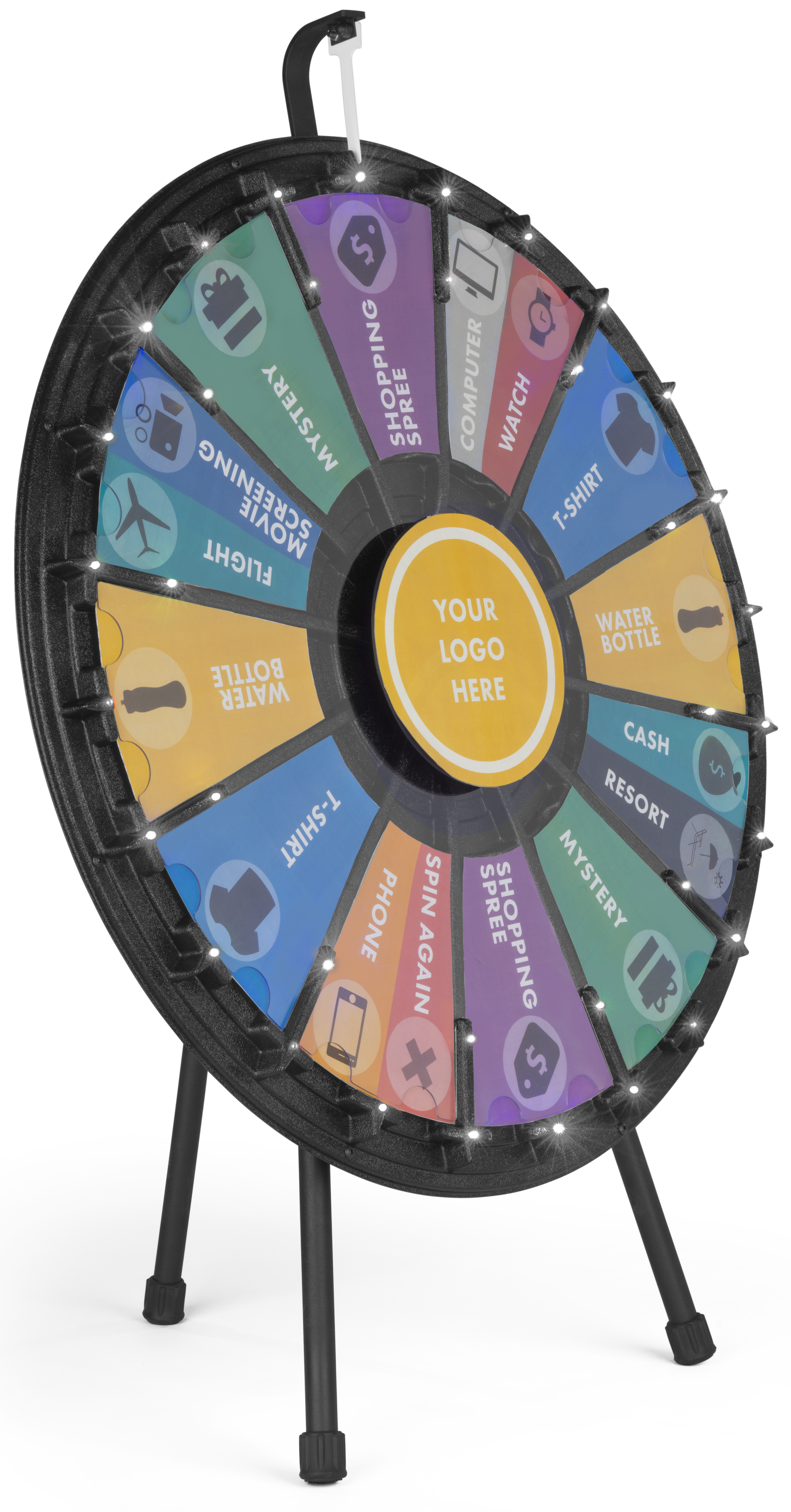 LED Contest Wheel | White Lights | Displays2Go
