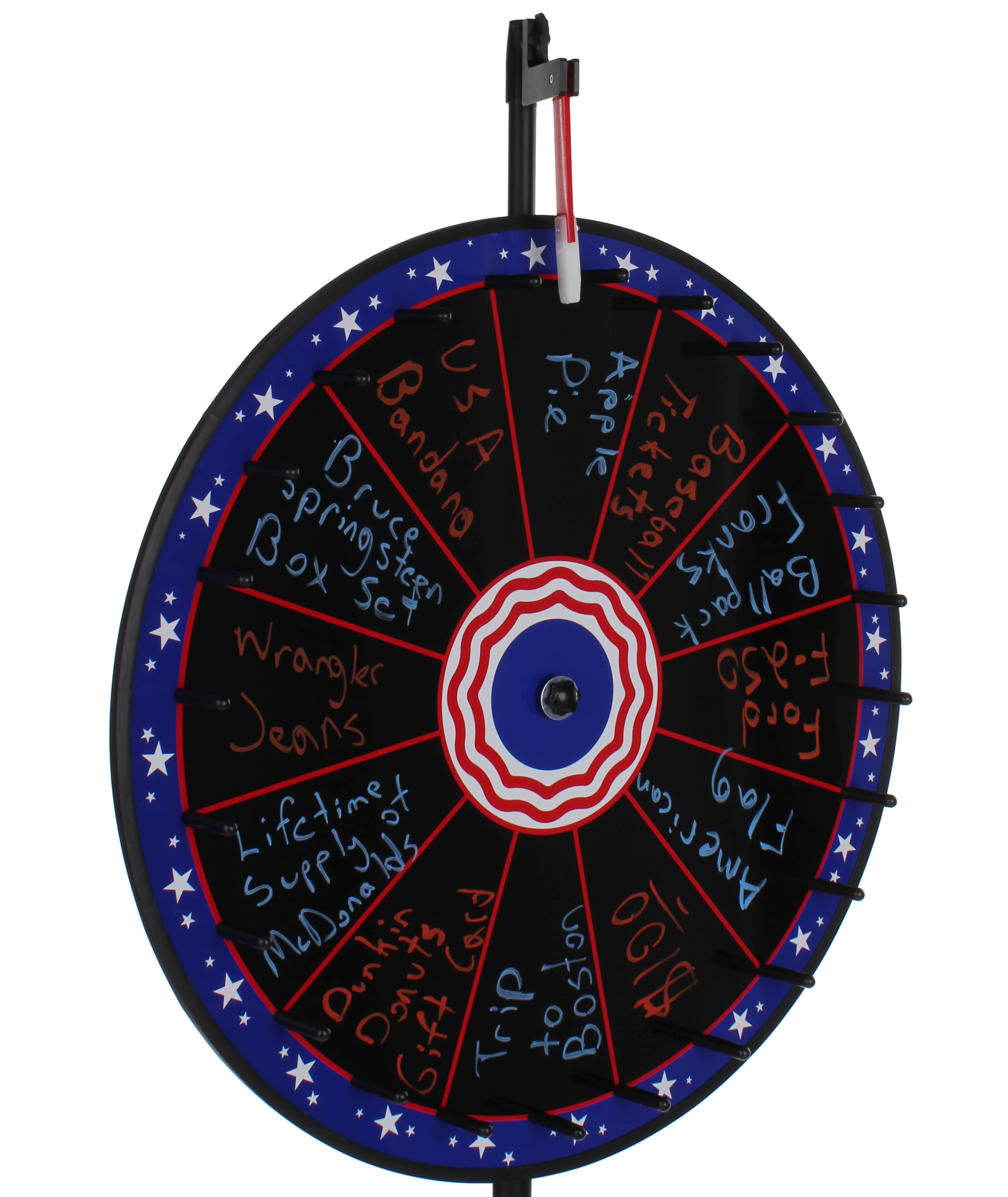 Carnival Wheel Game | USA Style Write-On Black Board | Displays2Go