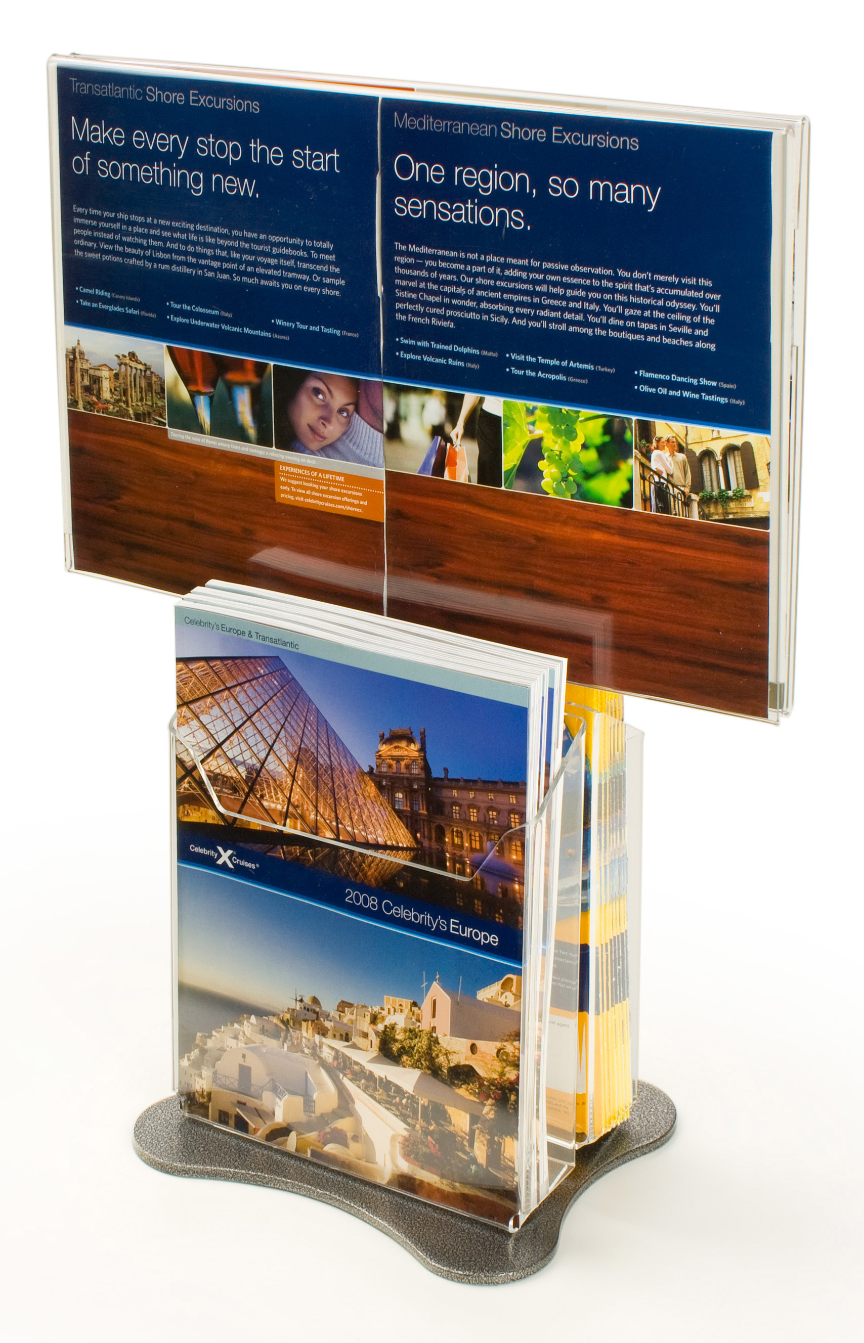 These sign frames combine a poster holder with a literature rack ...