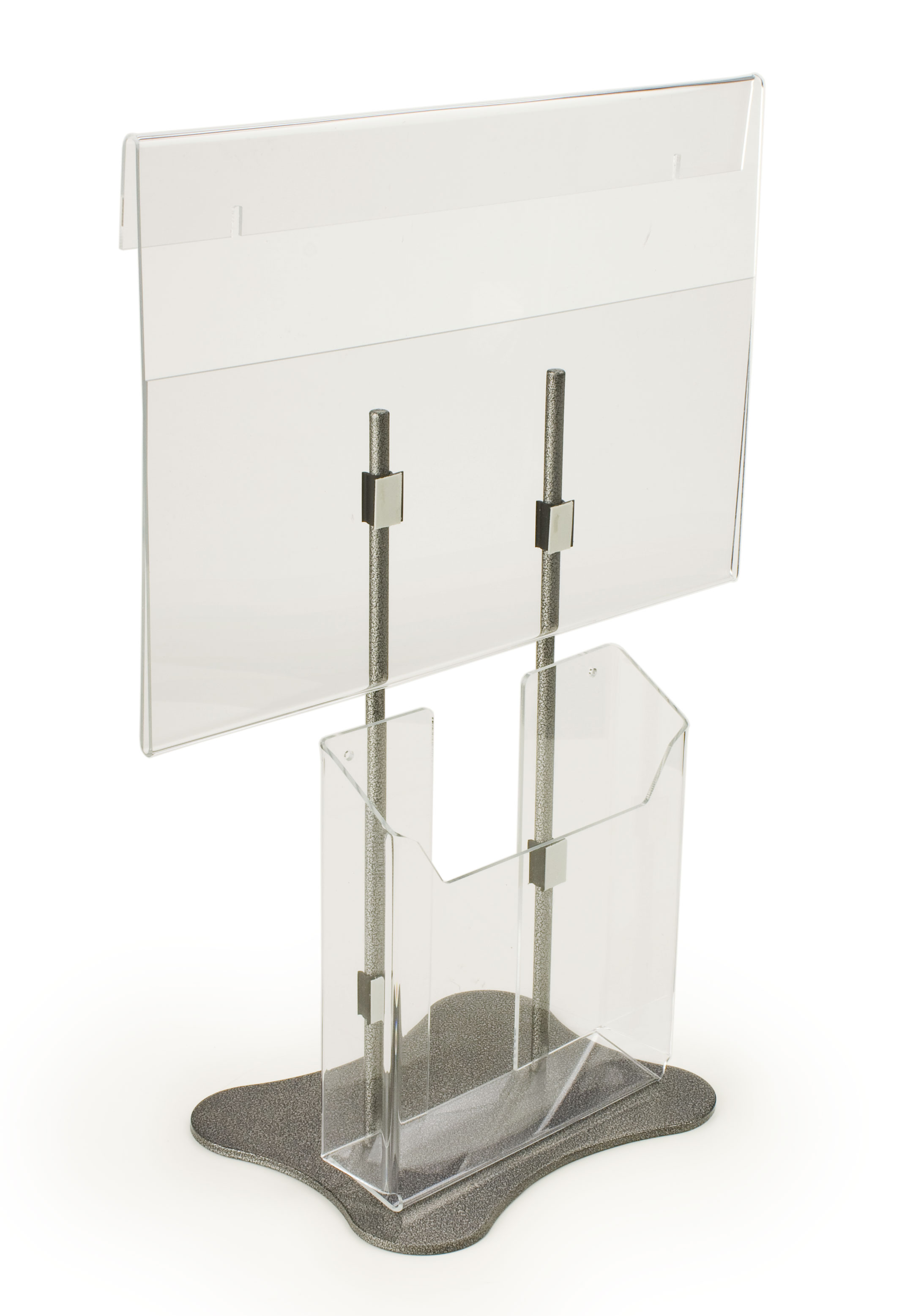 The sign display combines a literature pocket with a frame, to create a ...