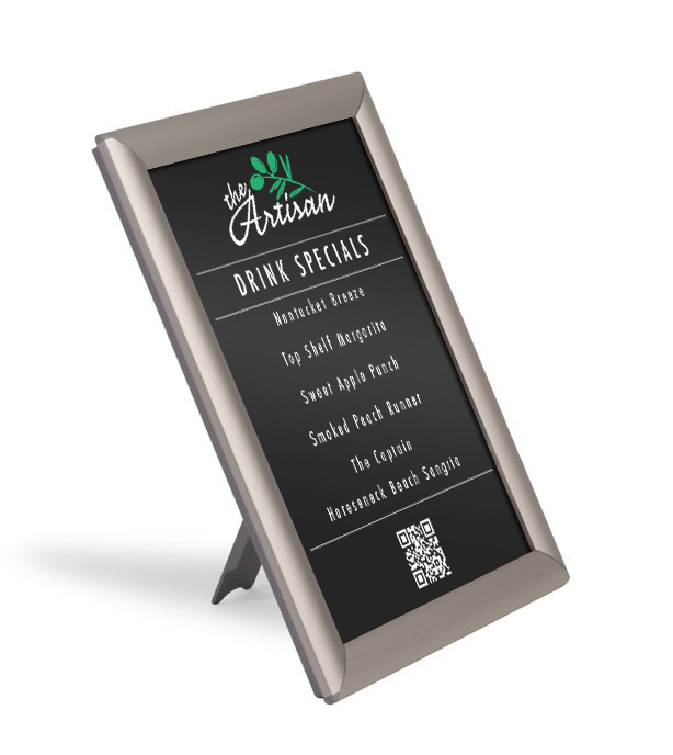 Silver Signage Frame w/ Quick Clip Design for Counters or Walls ...