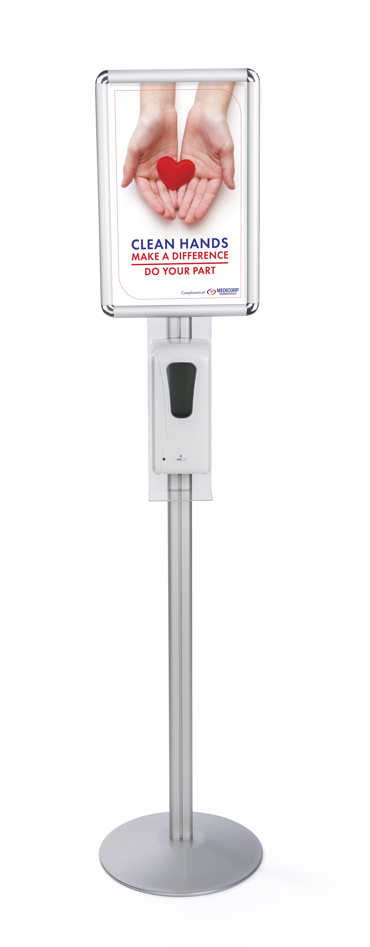 Sanitizing Stand | Automatic Touch-Free Dispenser w/ Poster Frame ...