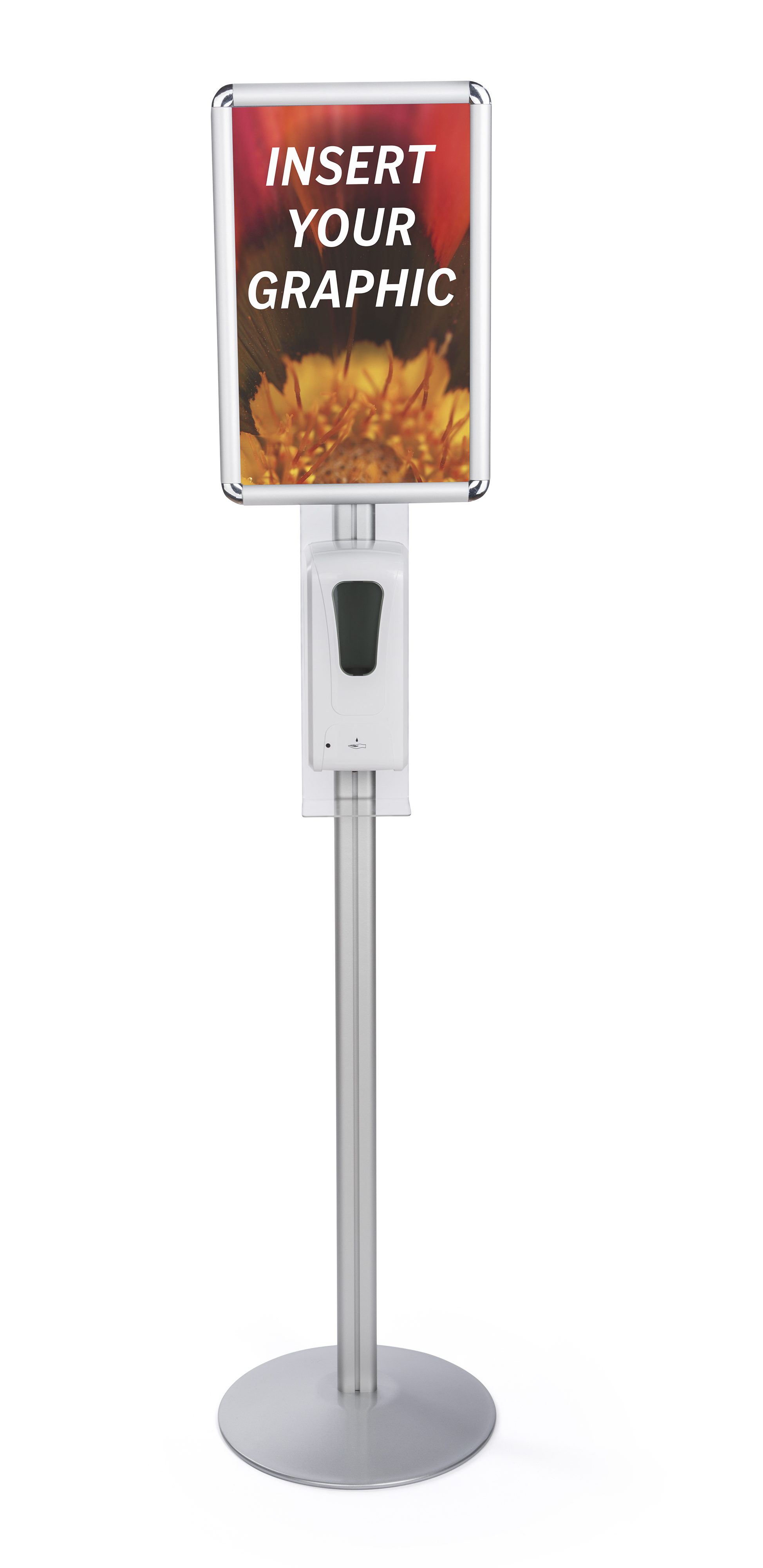 Sanitizing Stand | Automatic Touch-Free Dispenser w/ Poster Frame ...