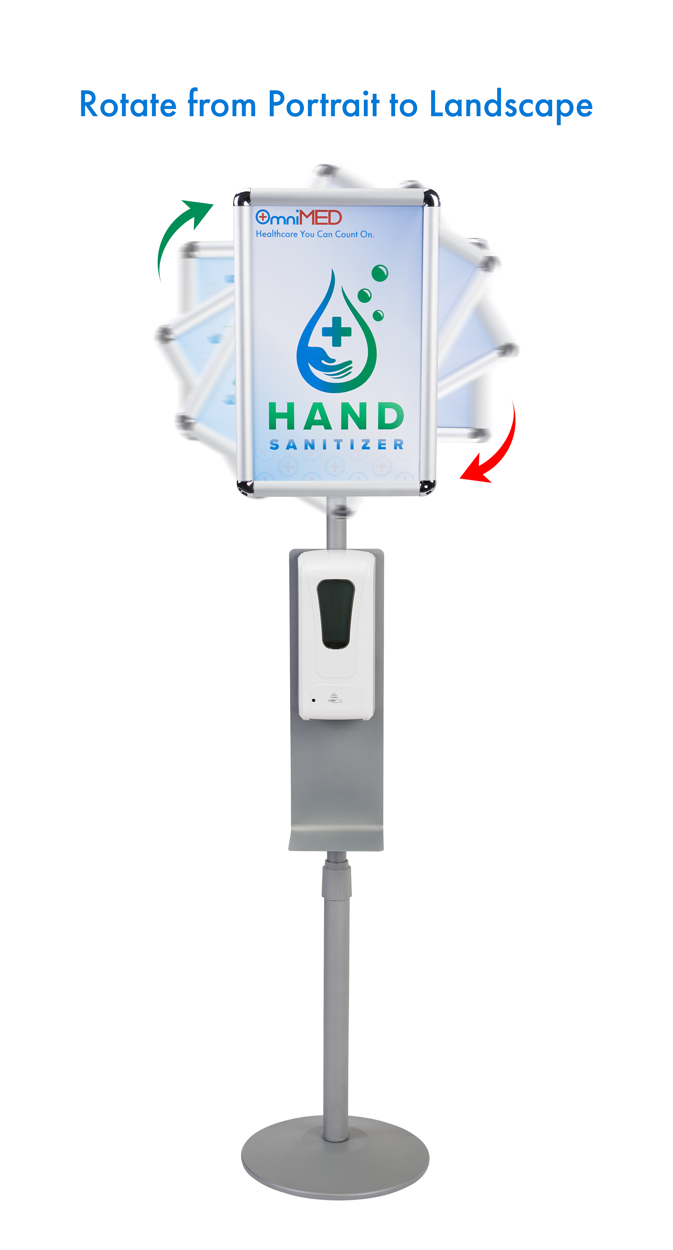 Sanitizing Stand | Automatic Touch-Free Dispenser w/ Poster Frame ...