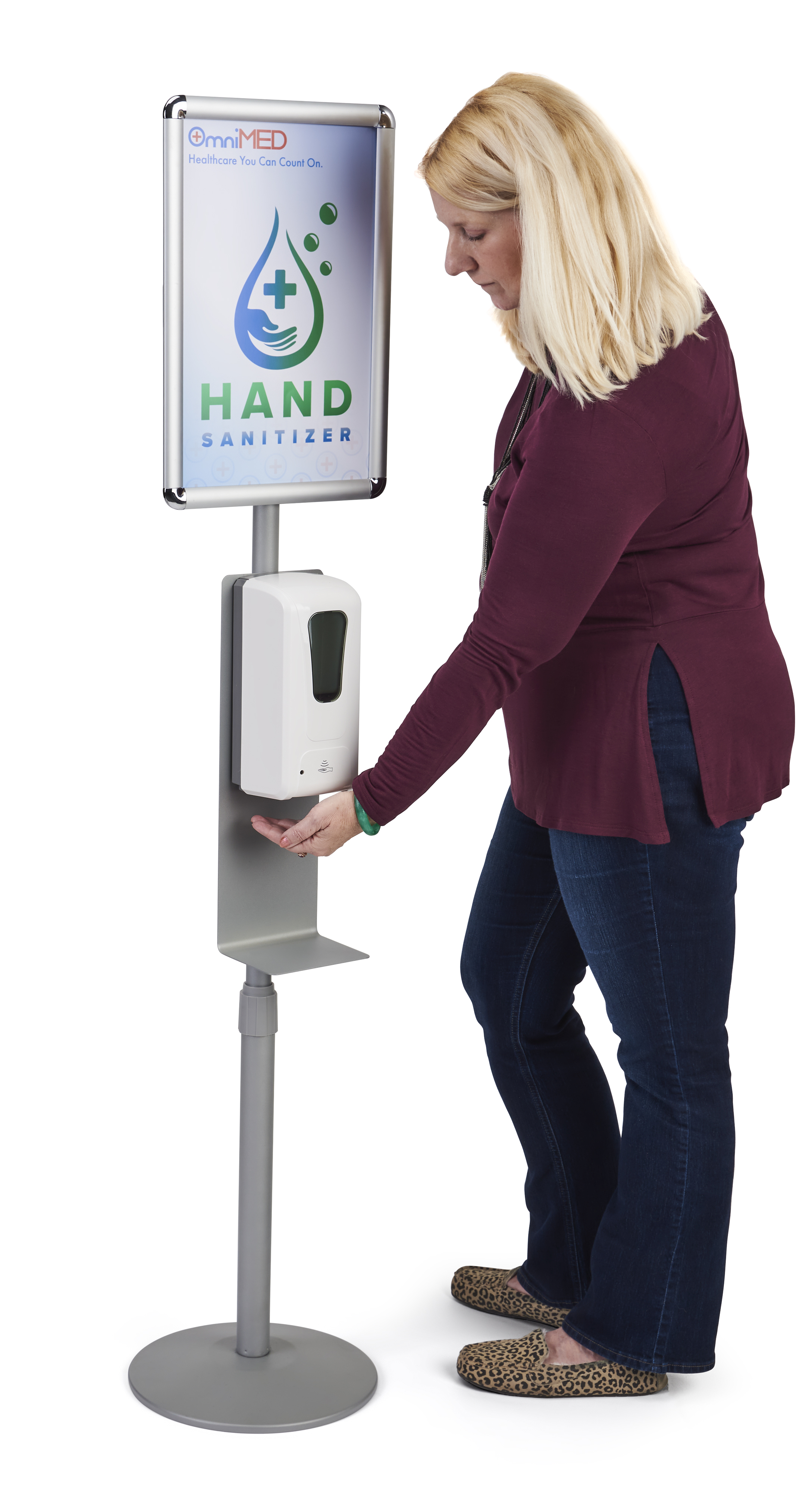 Sanitizing Stand | Automatic Touch-Free Dispenser w/ Poster Frame ...