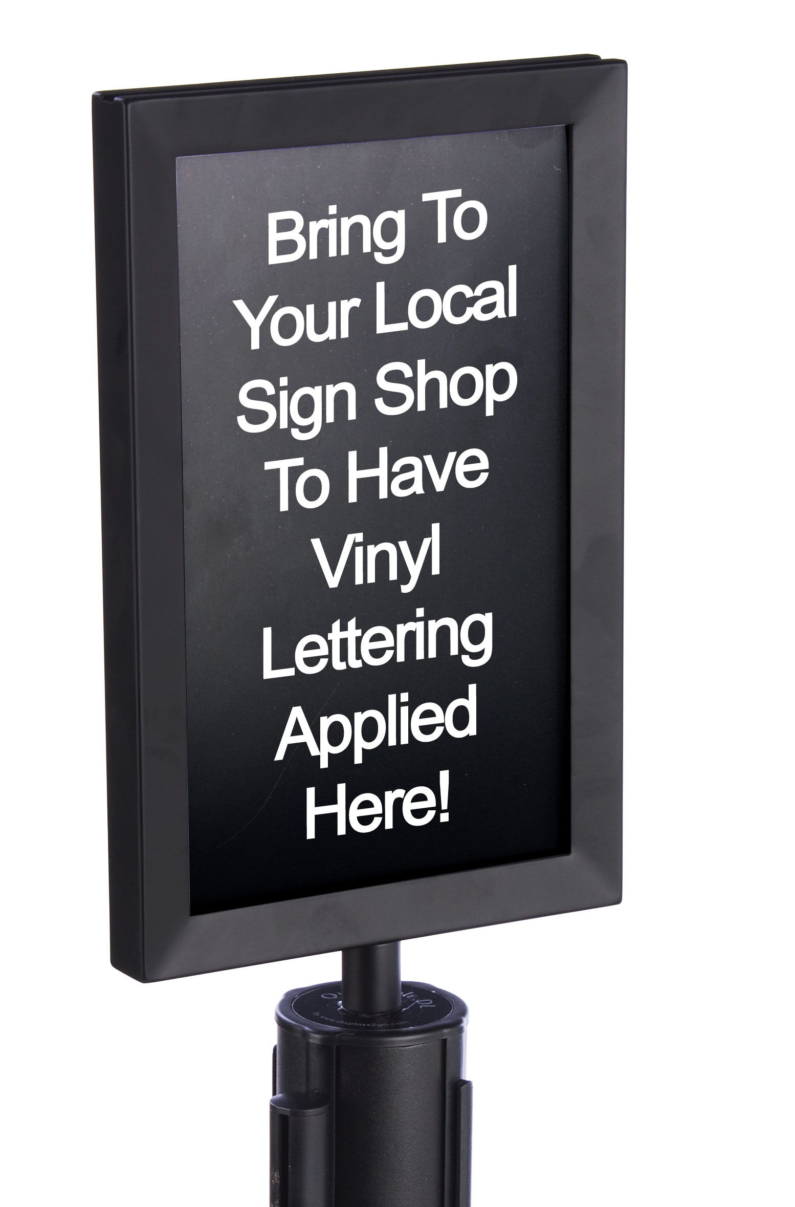 Stanchion Sign | Slide-In Design - Black | Displays2Go