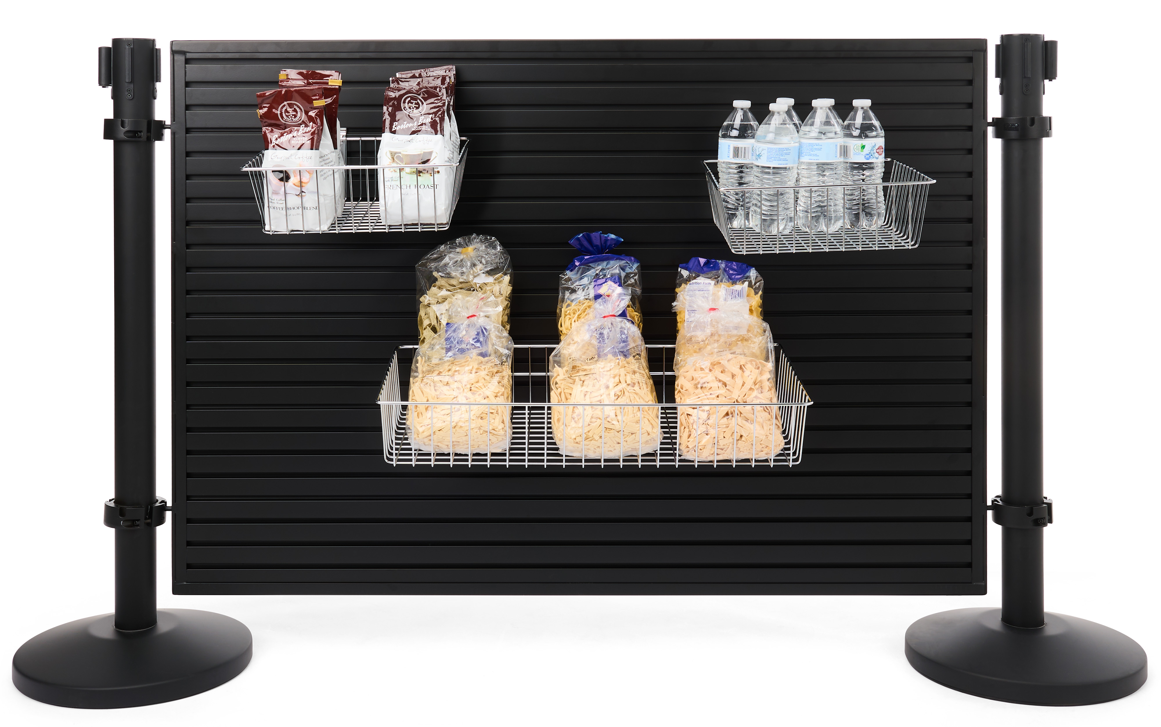 Slatwall Merchandiser | Compatible with QueuePole Stanchions | Displays2Go