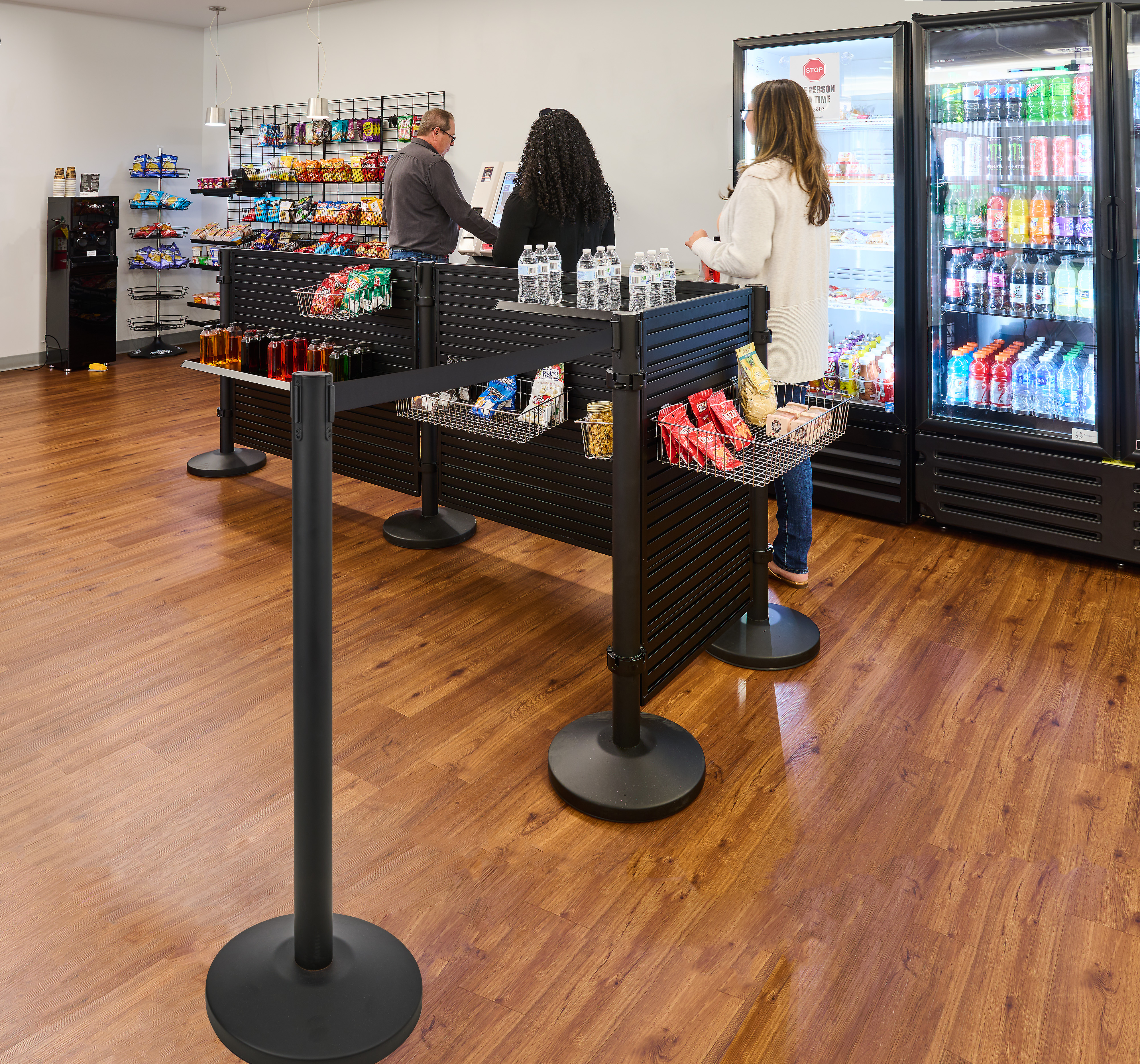 Slatwall Merchandiser | Compatible with QueuePole Stanchions | Displays2Go
