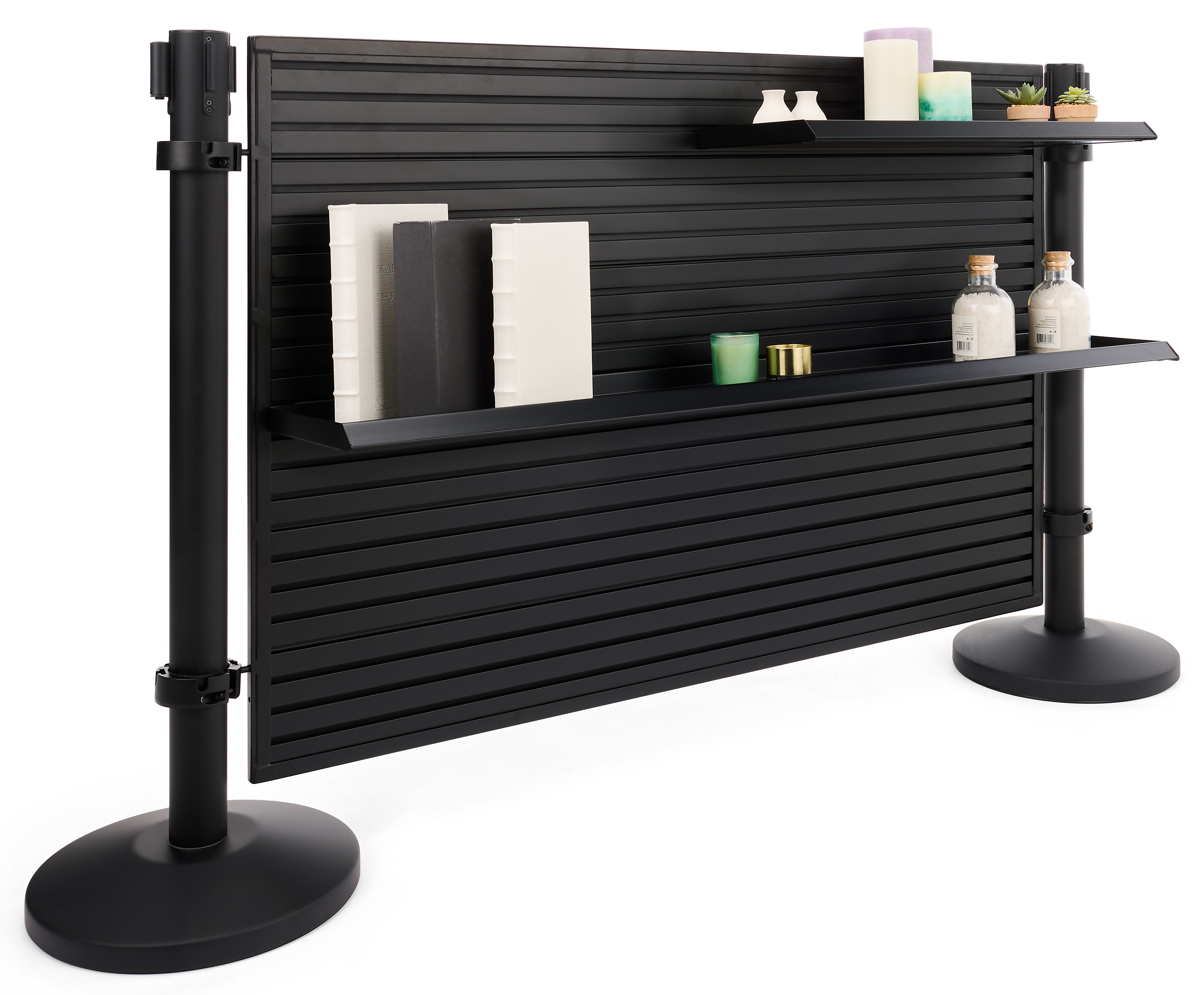 Slatwall Merchandiser | Compatible with QueuePole Stanchions | Displays2Go