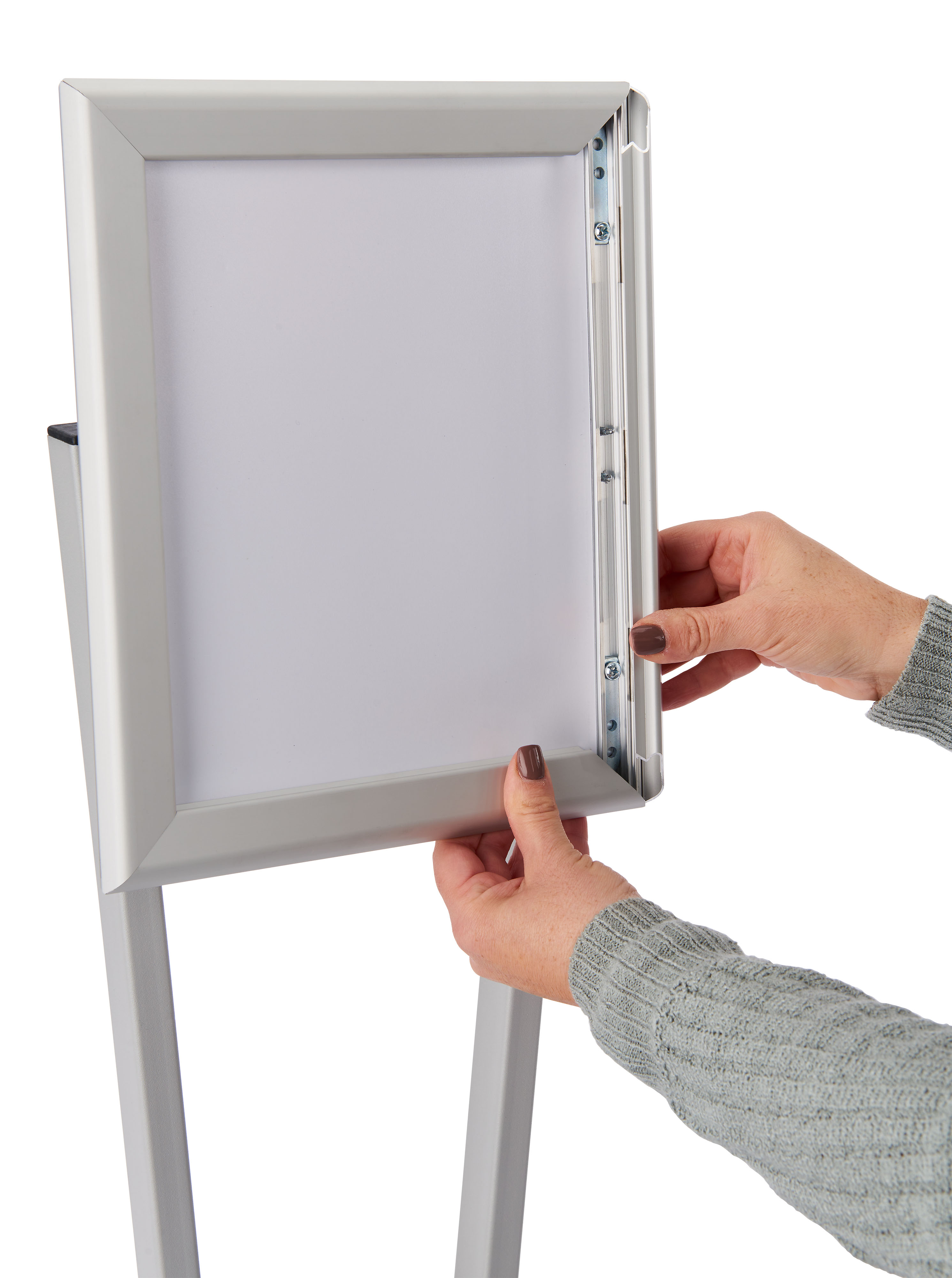 8.5 x 11 Countertop Snap Frame Sign | Silver or Faux Wood | Displays2Go