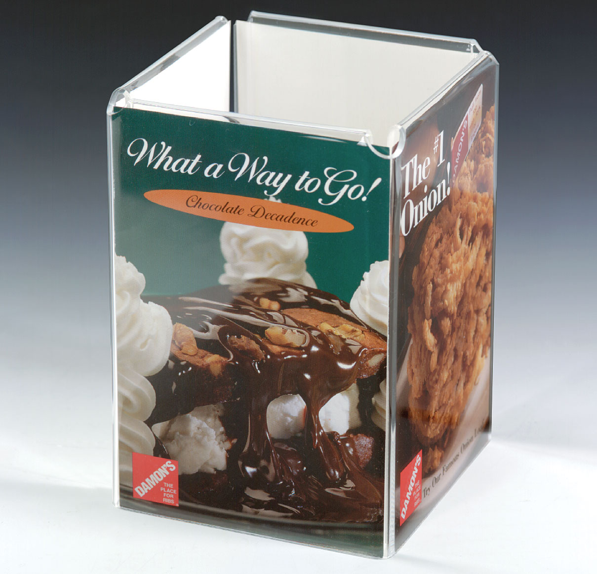 Acrylic Menu Table Sign | (4) Sided 4" x 6" Frame | Displays2Go