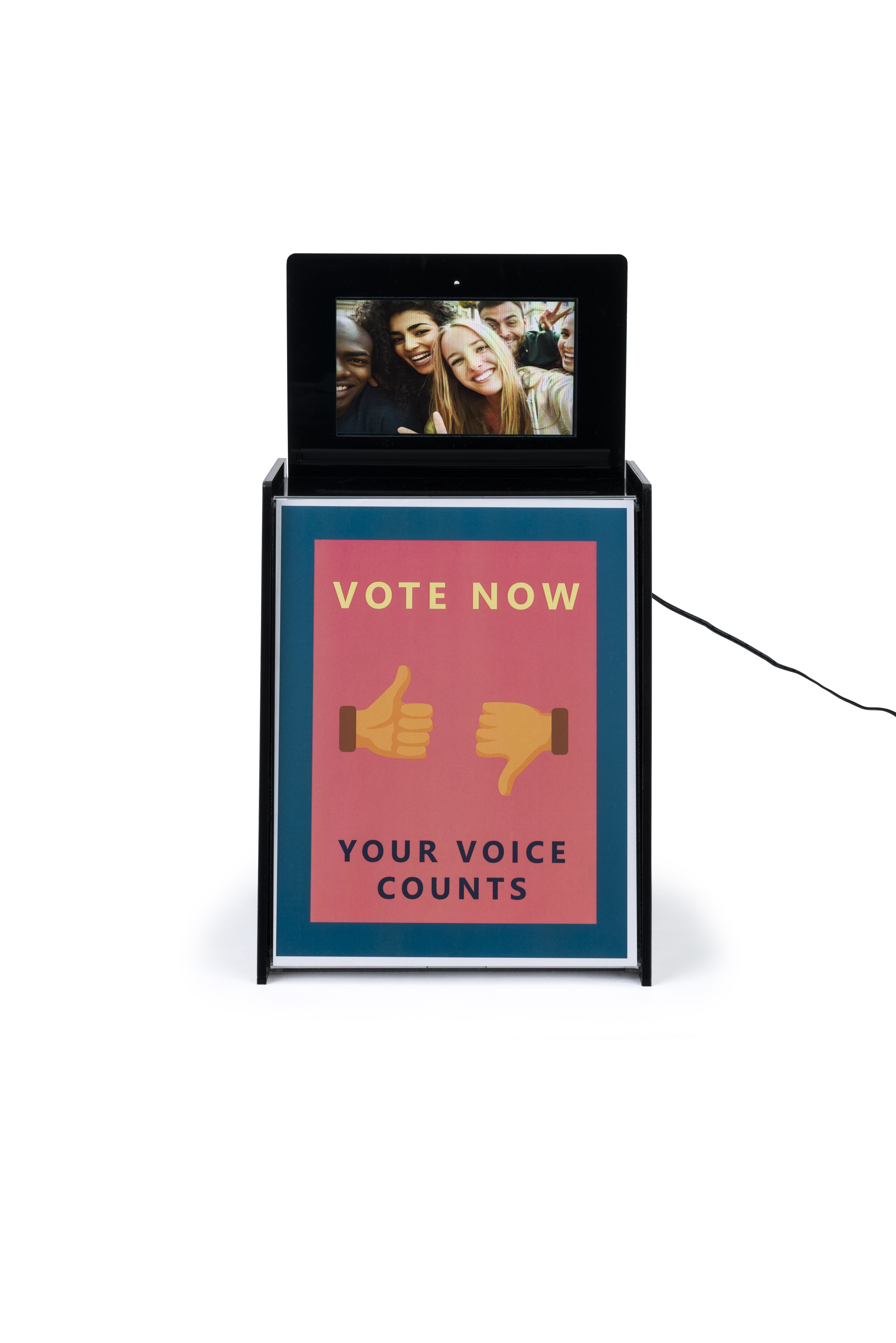 Ballot Suggestion Box with Video Screen | 8.5 x 11 Sign Area | Displays2Go