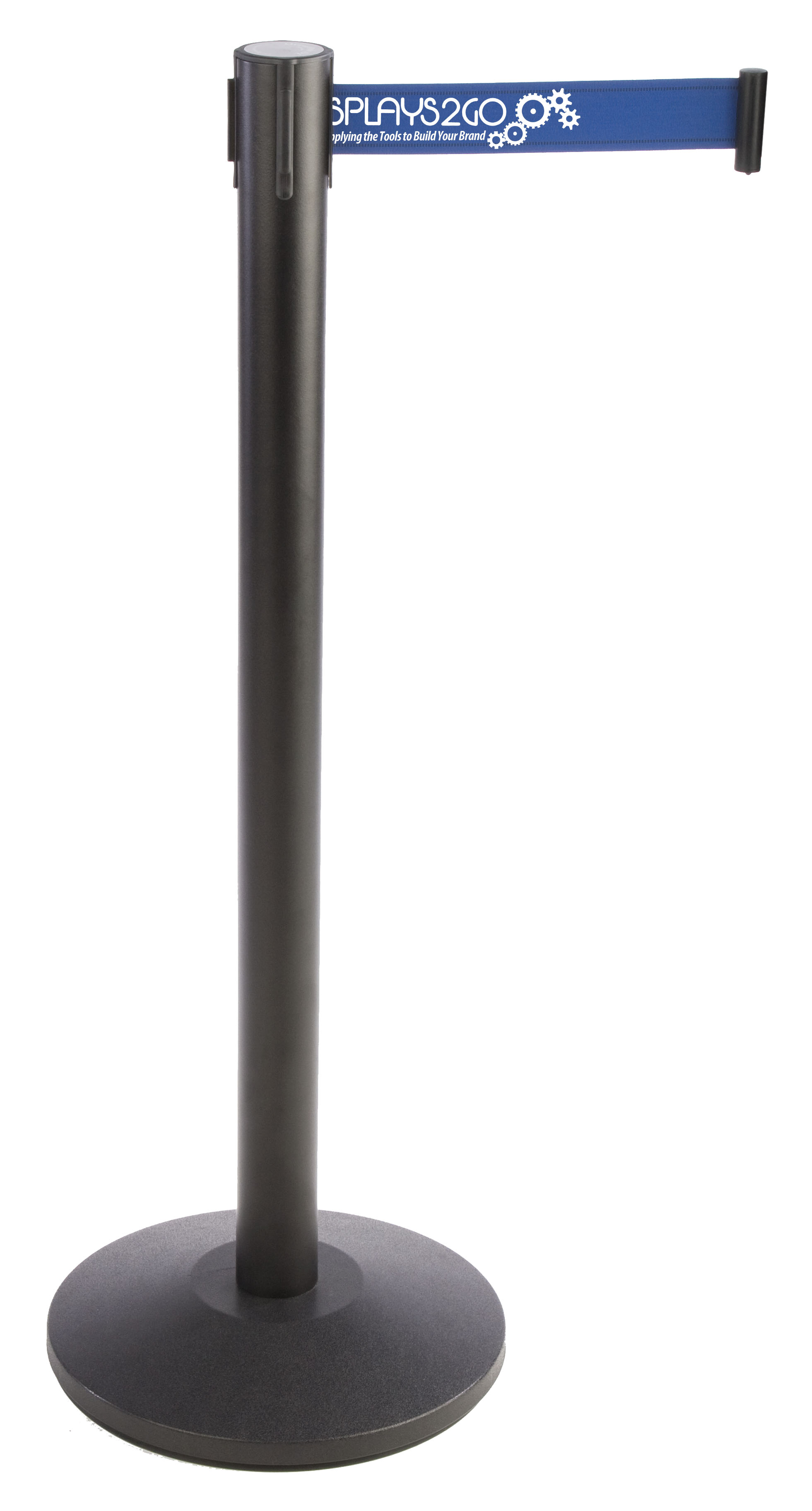 Stanchion with Blue Printed Belt | 1 Color Printing | Displays2Go