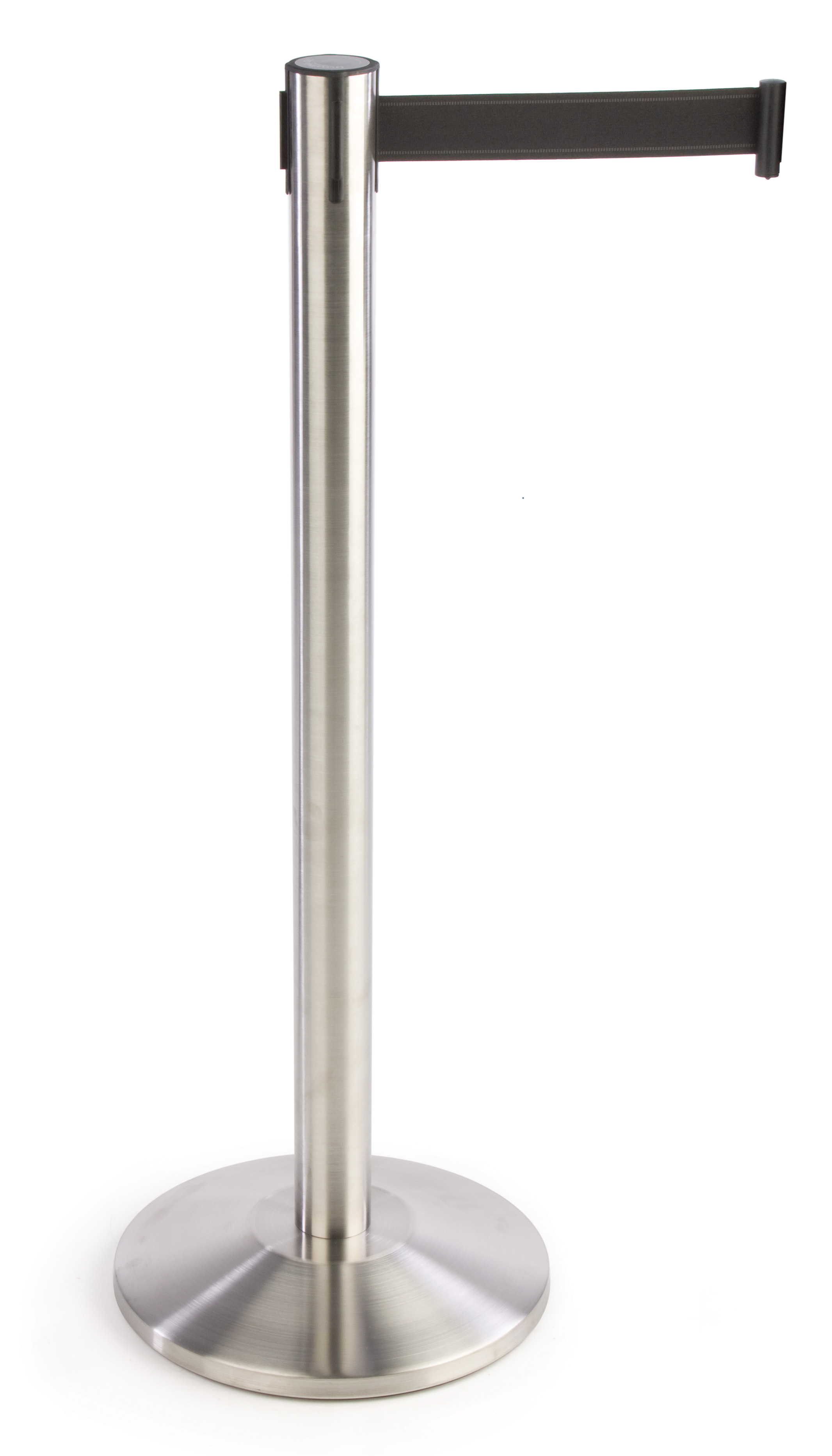 Retractable Crowd Control Post - Brushed Stainless Steel | Displays2Go