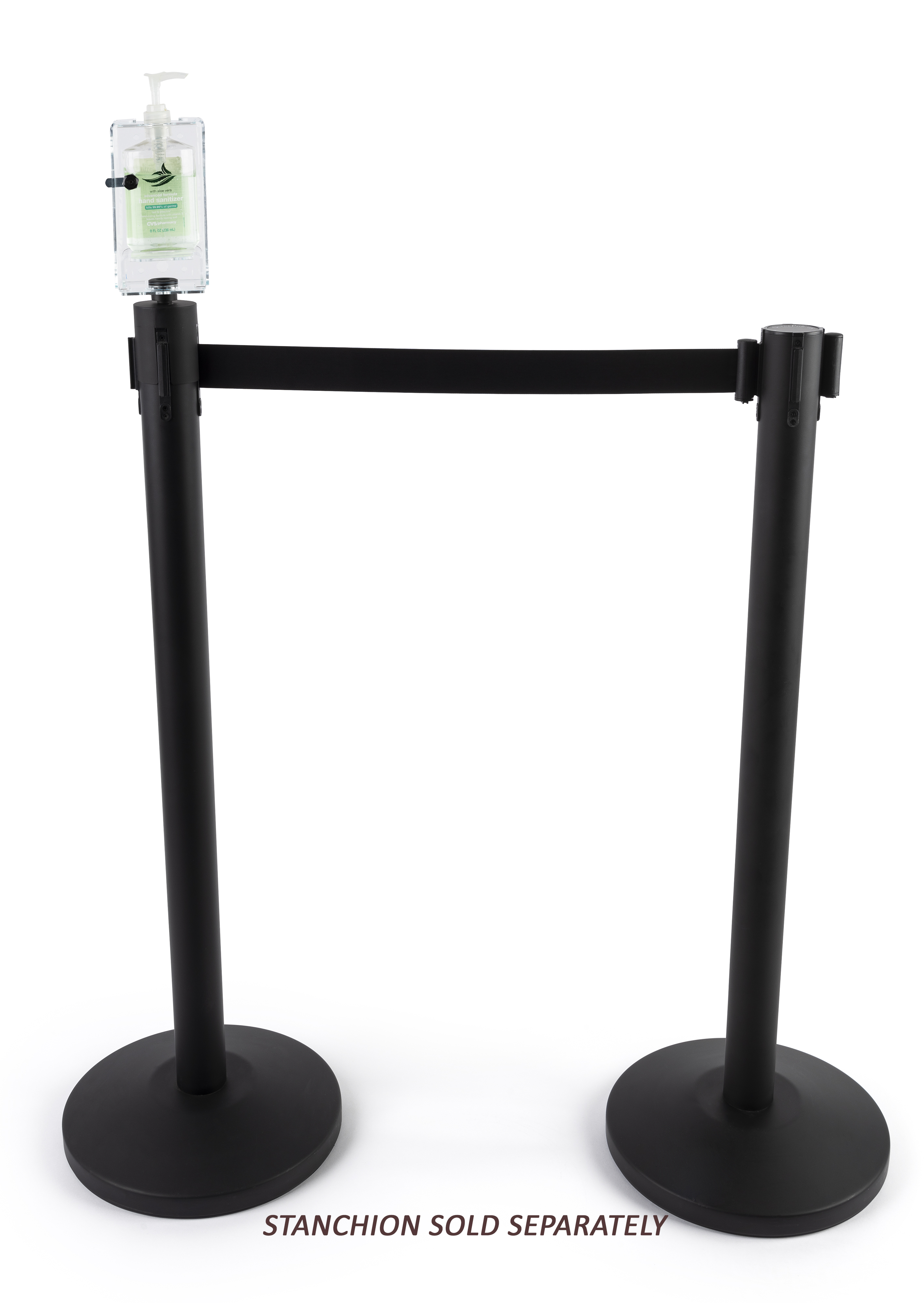 Locking Hand Sanitizer Stanchion Topper | Adjustable Holder | Displays2Go
