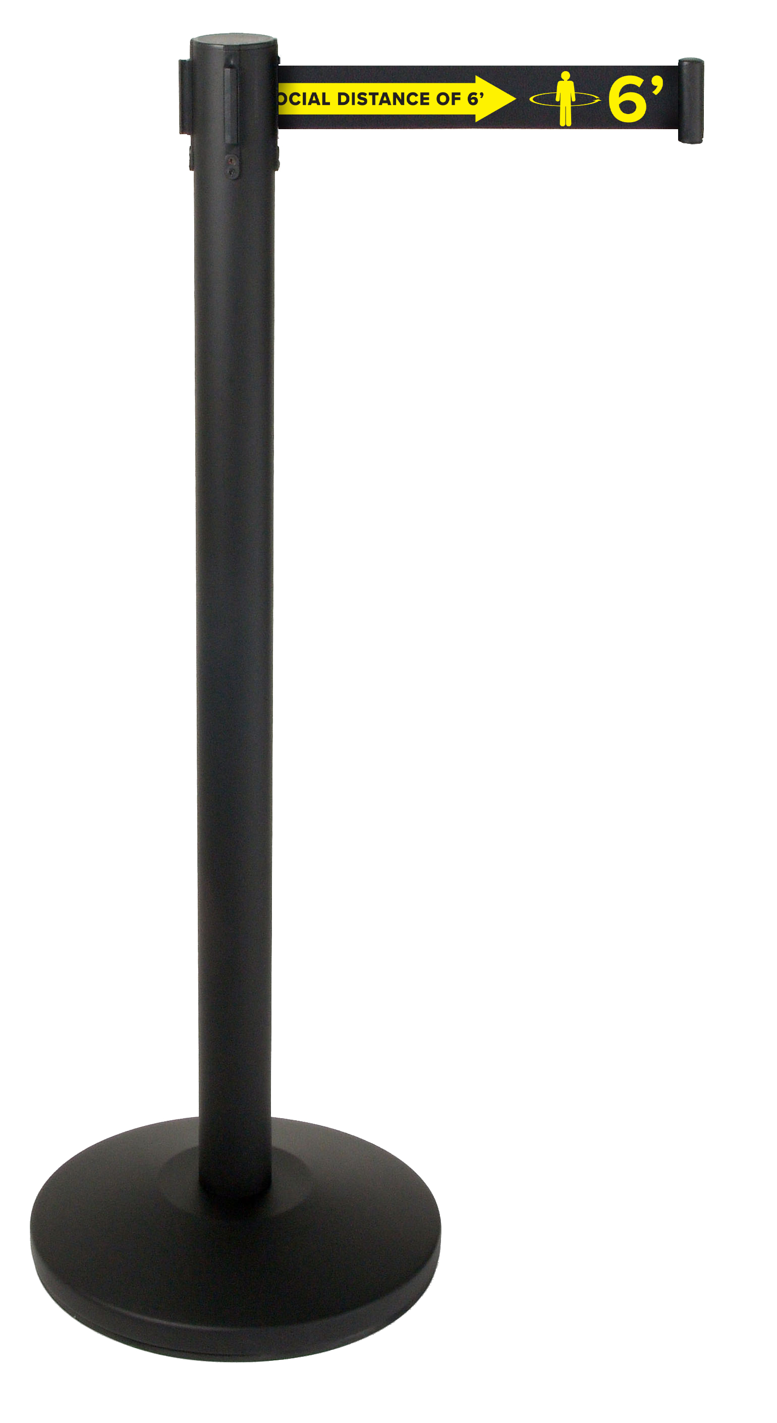 Social Distancing Stanchion Barrier | 6' Safety Advisory Message ...