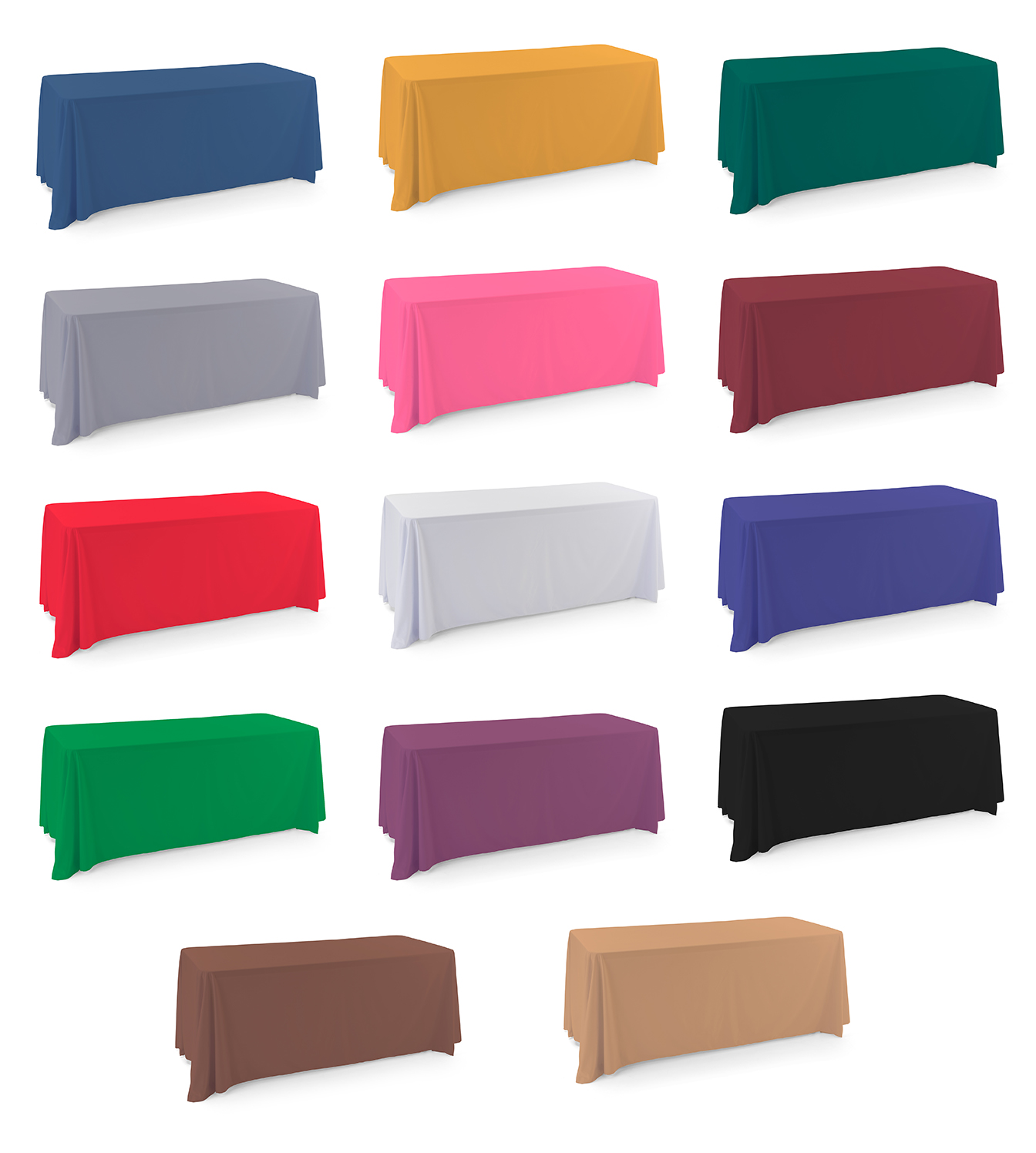Polyester Table Covers | 6 and 8-Foot Tablecloths | Displays2Go