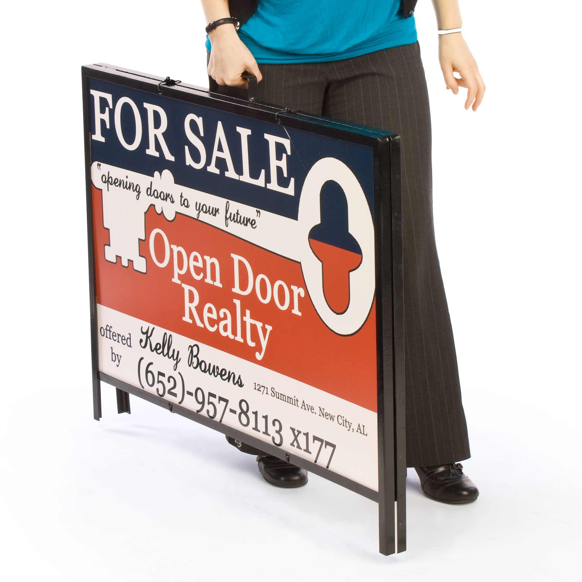 Yard Sign | Fold Up Sign Tent With Portable Handle | Displays2Go