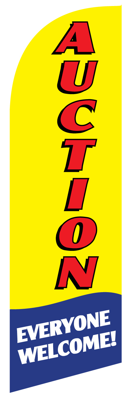 AUCTION Advertising Feather Flag | “EVERYONE WELCOME” Message | Displays2Go