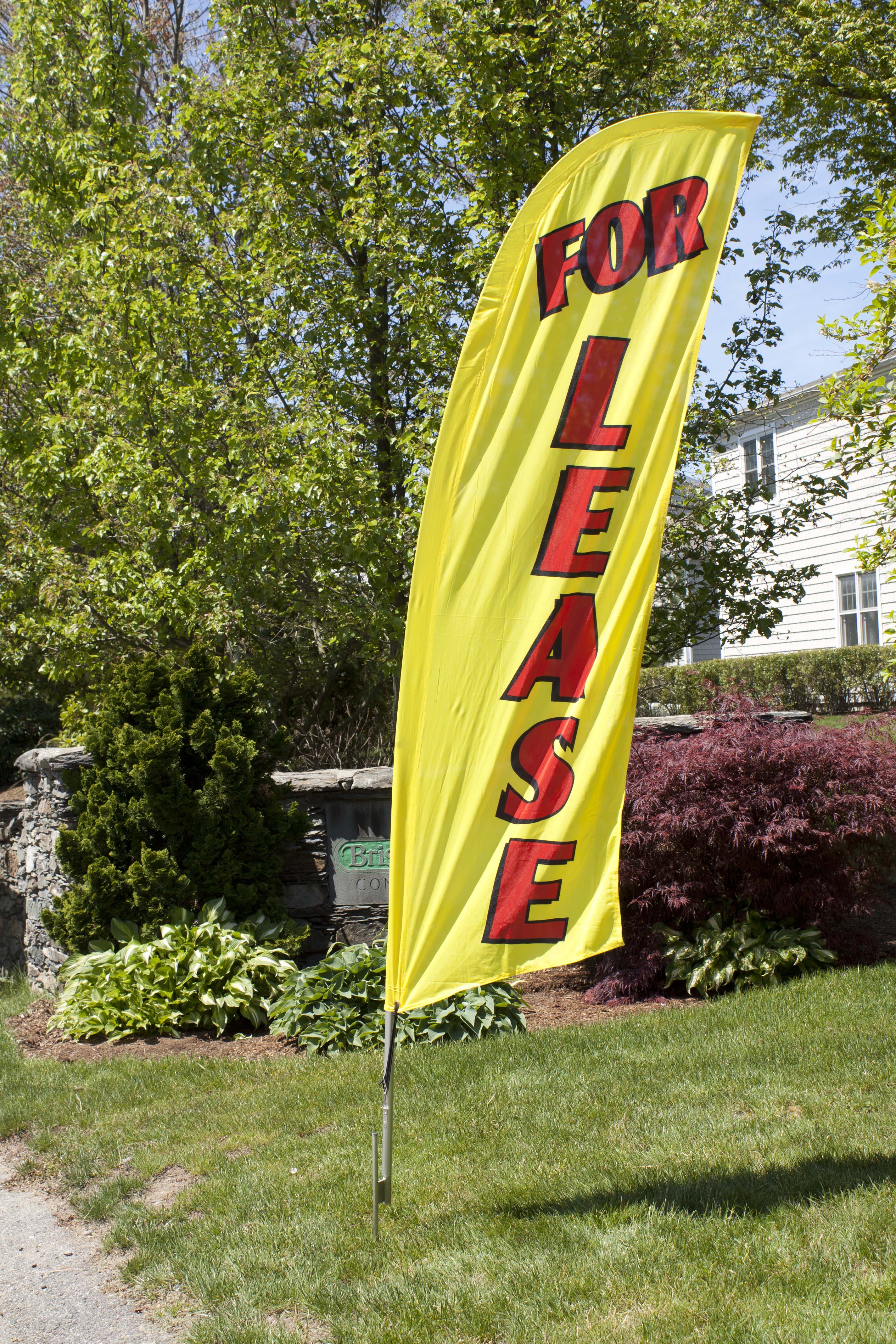 For Lease Message Flag | Outdoor Feather Banner with Ground Spike ...