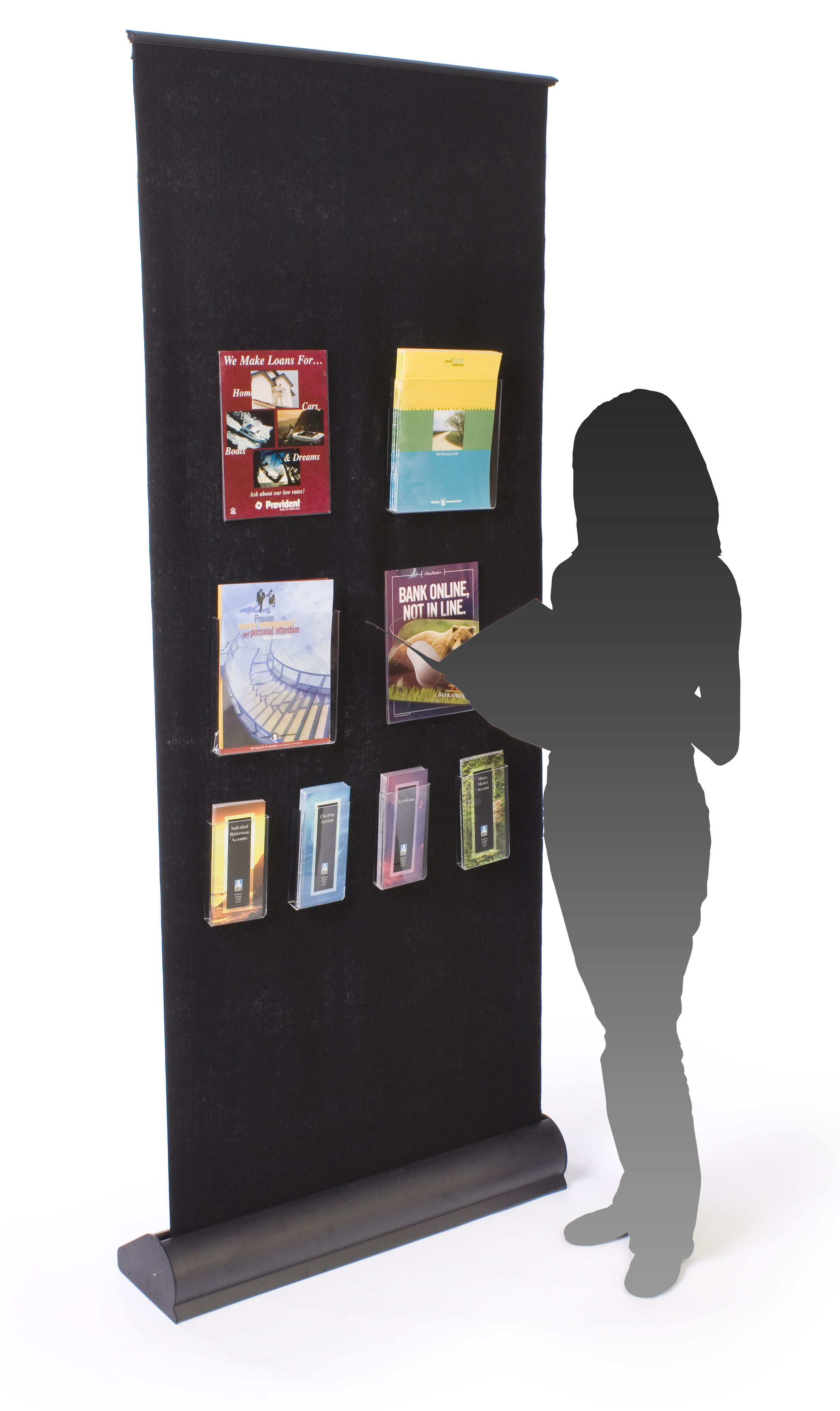 Hook & Loop Banner Stand | Roll Up Display w/Receptive Surface ...