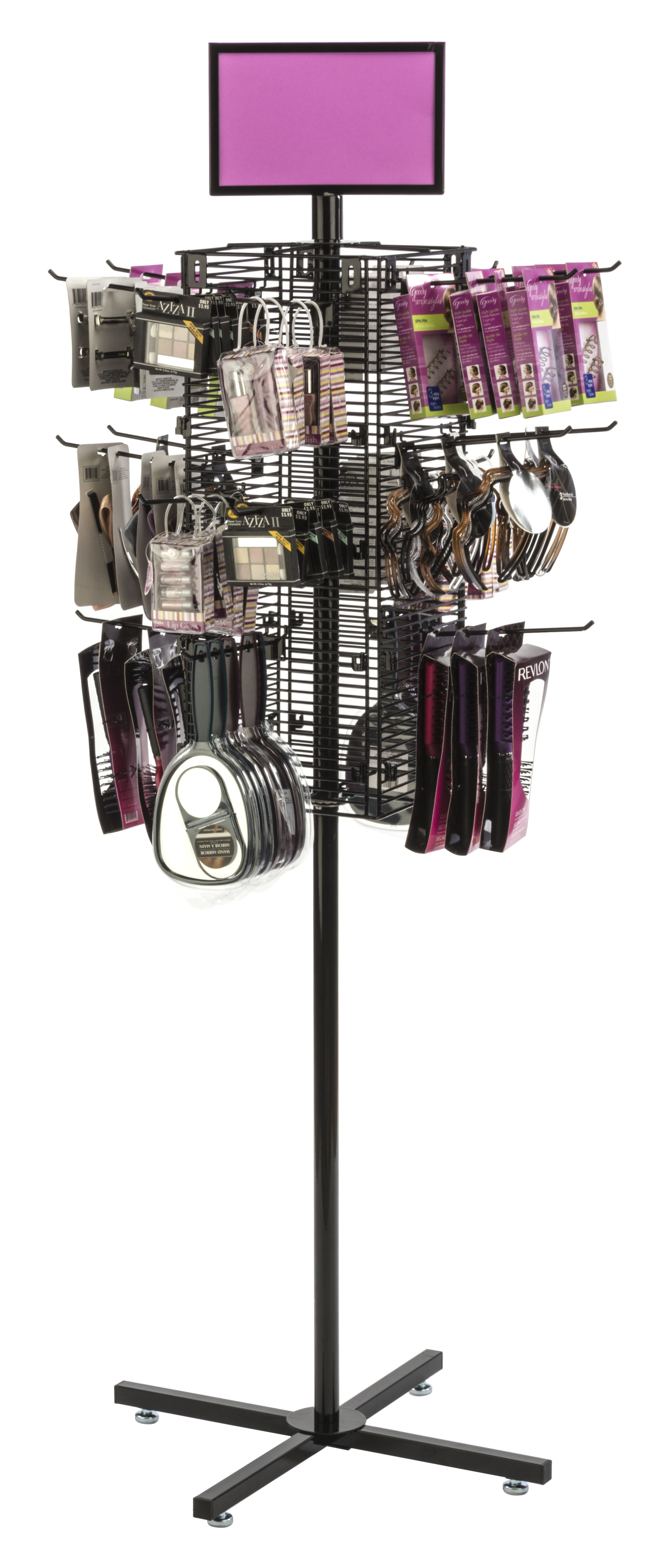 Rotating Grid Rack with 8” Pegs | Includes Levelers and Wheels ...