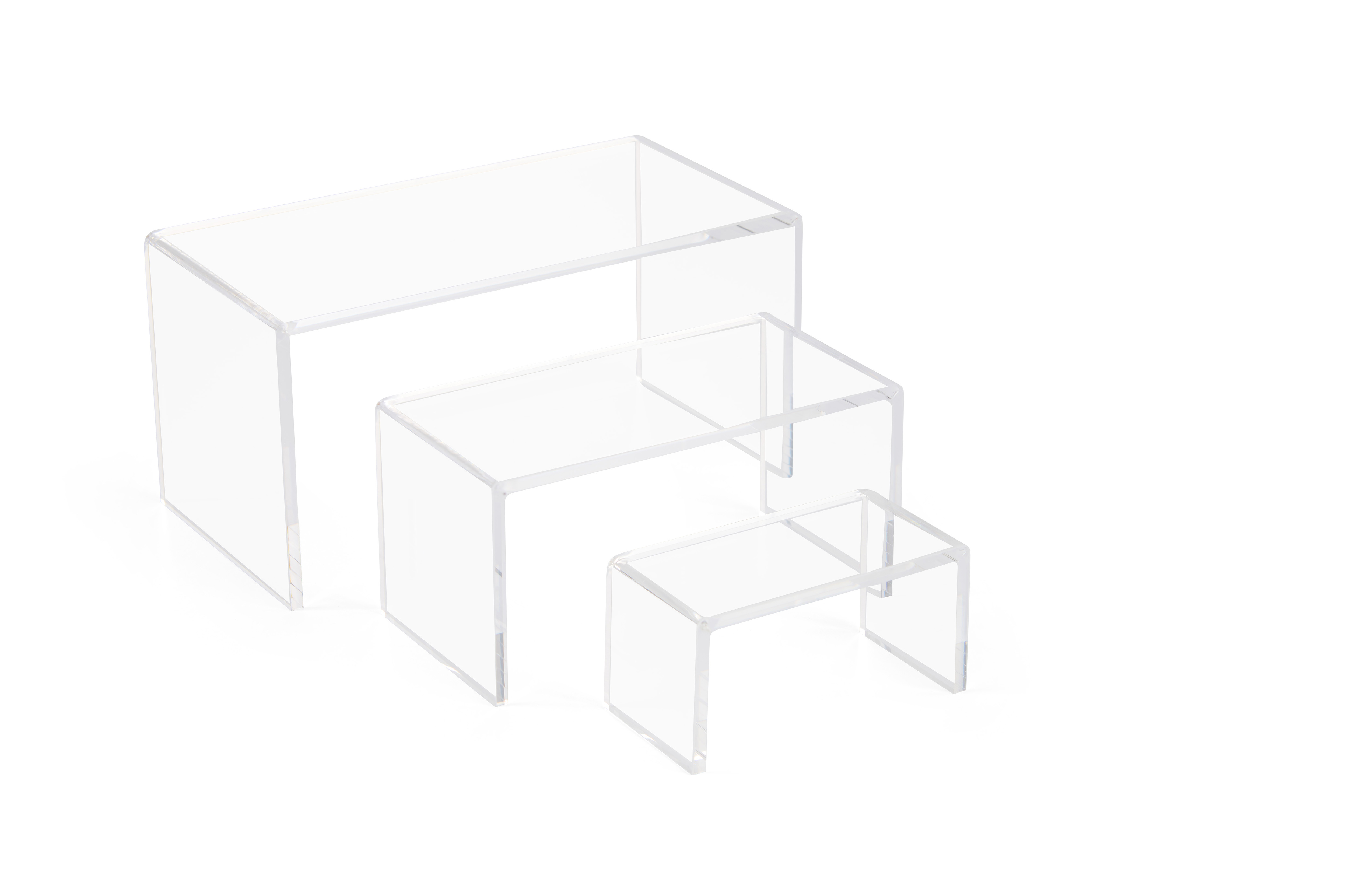 Stackable Retail Risers | Set of 3 Countertop Merchandise Stand ...