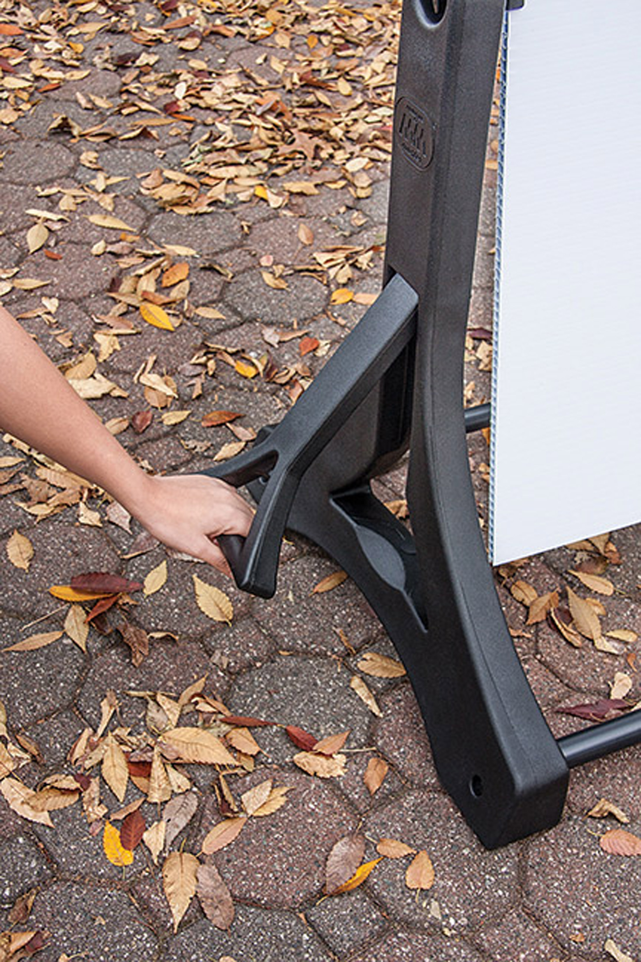 Rolling Message Board | Black Display With Pullout Handle | Displays2Go