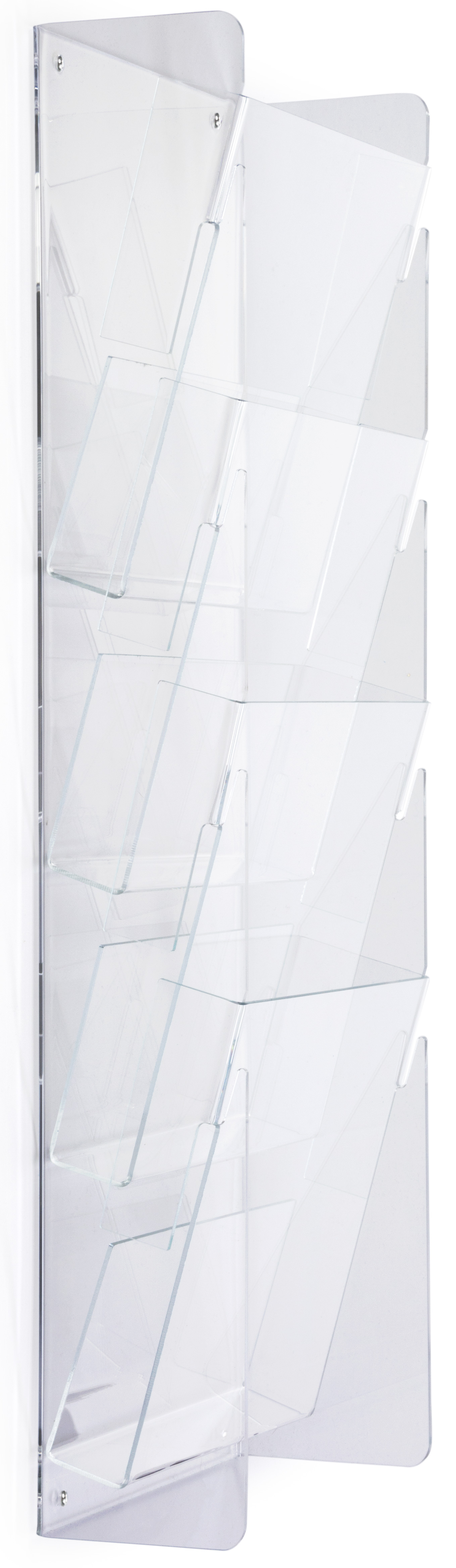 Plastic Magazine Rack | Wall Mounting w/ 4 Pockets | Displays2Go