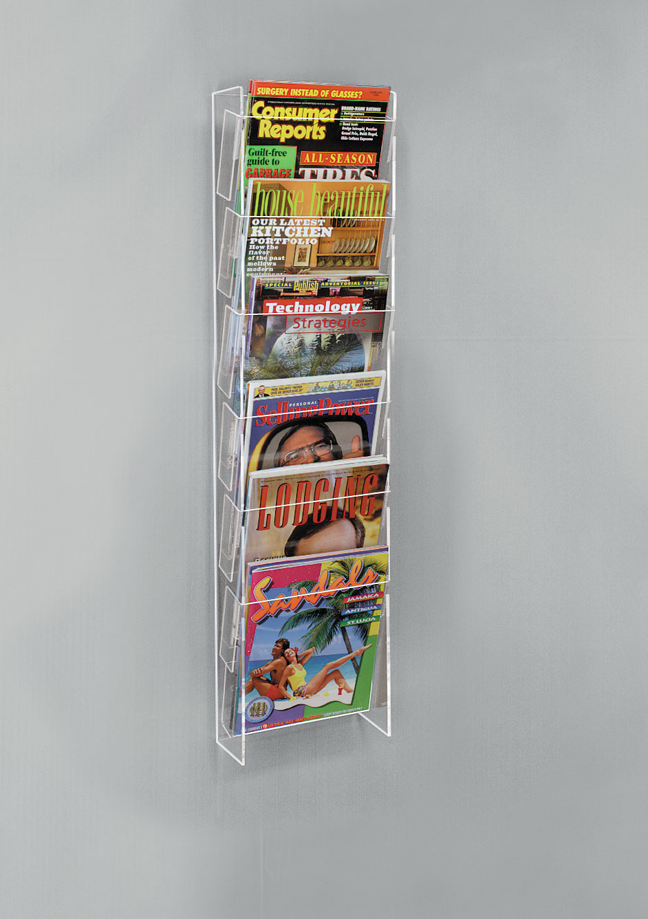 Acrylic Magazine Rack, Plastic Wall Magazine Holder | Displays2Go