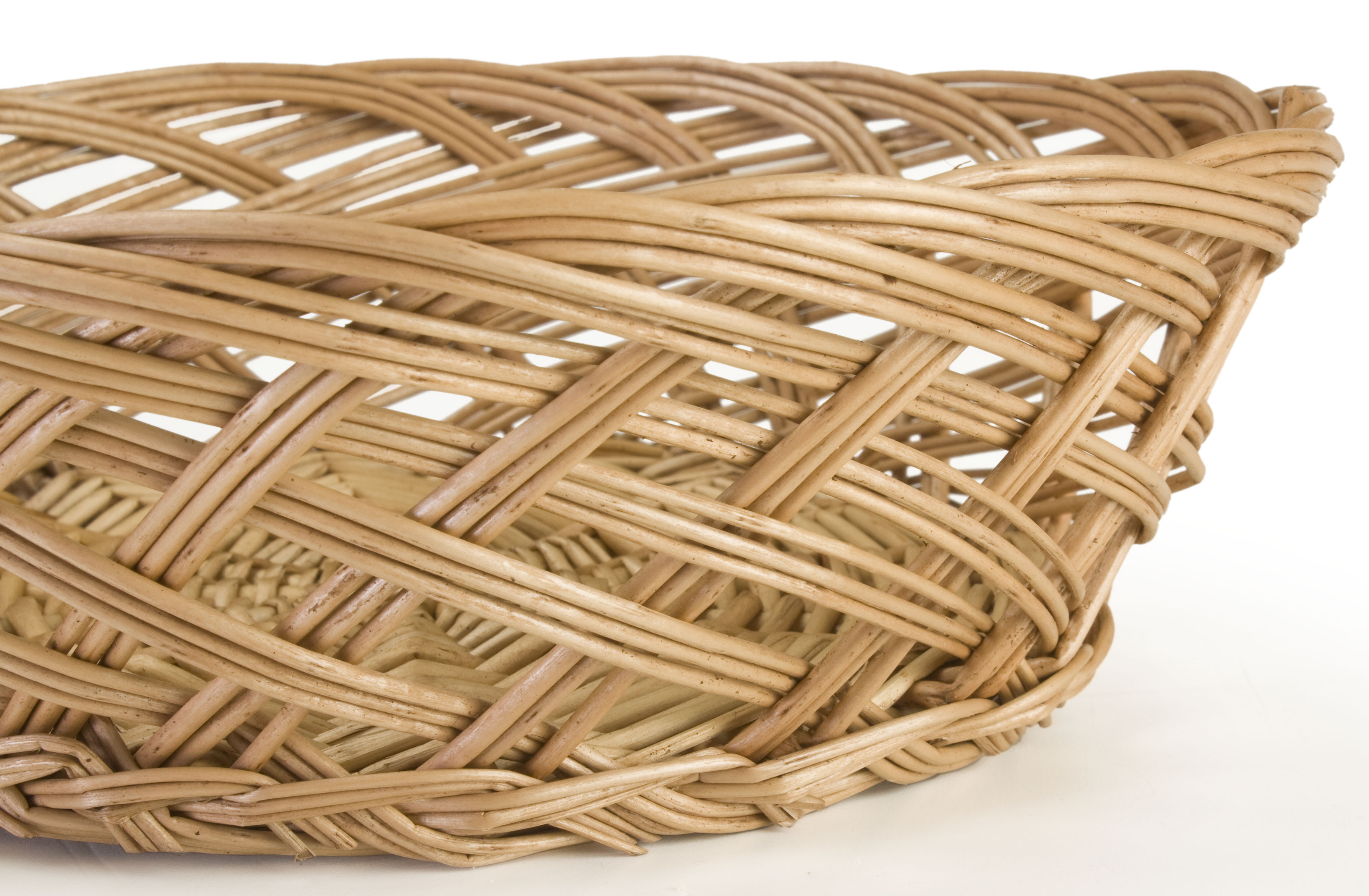 Woven Basket | Round Wicker Basket w/ Open Weave Design | Displays2Go