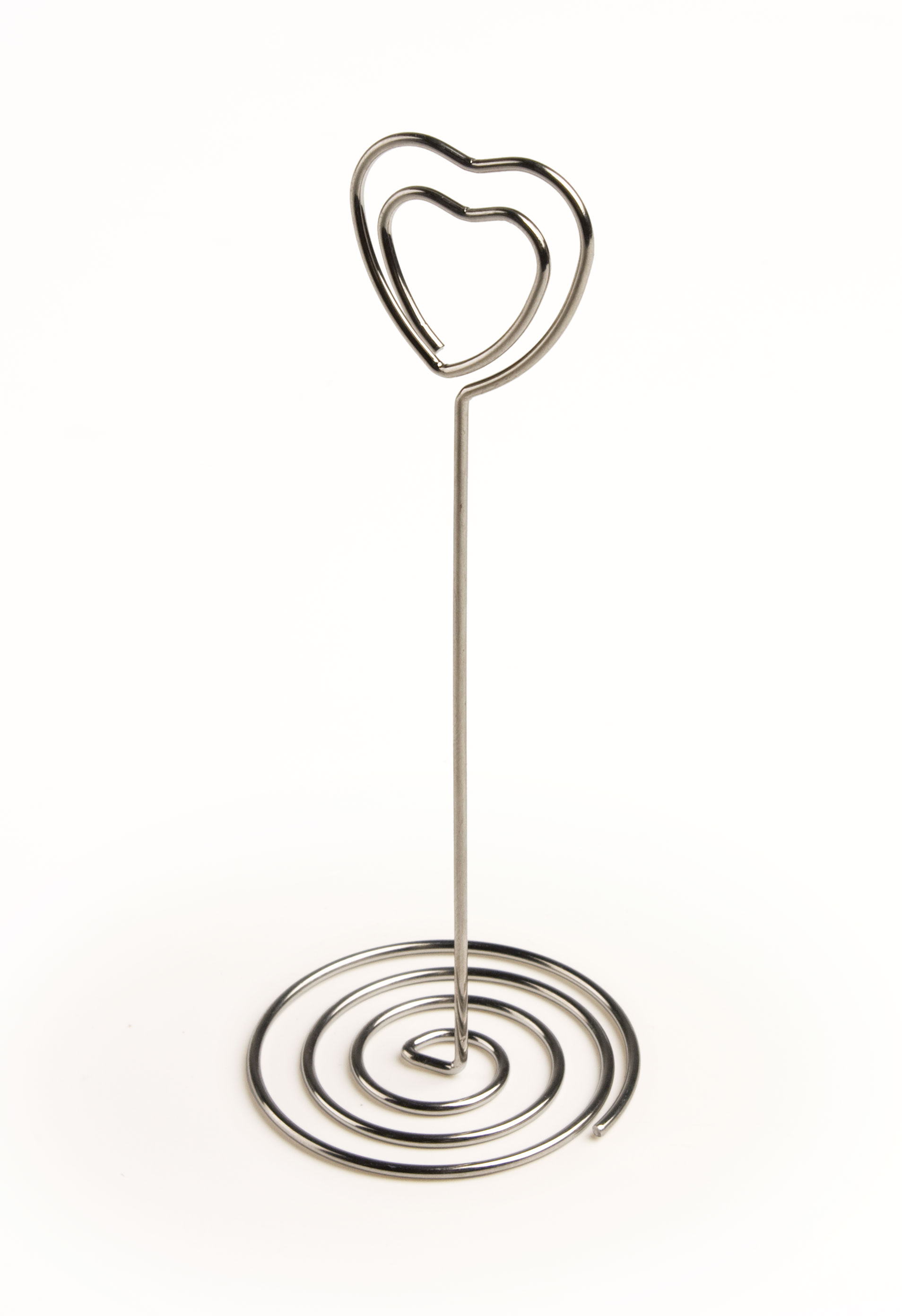 Spiral Silver Note Holders | Heart Shaped Coil | Displays2Go