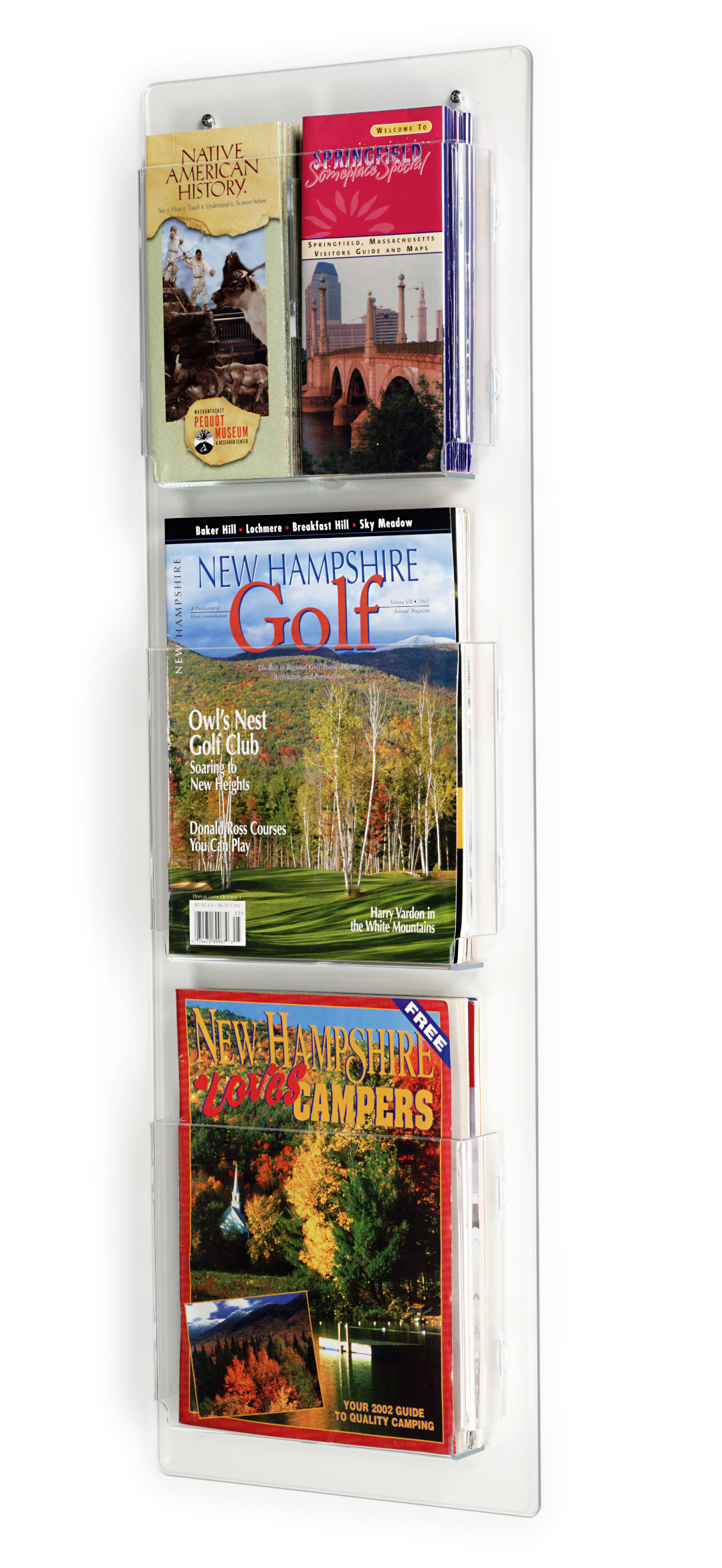 We provide wall mounted literature racks to help you save space ...