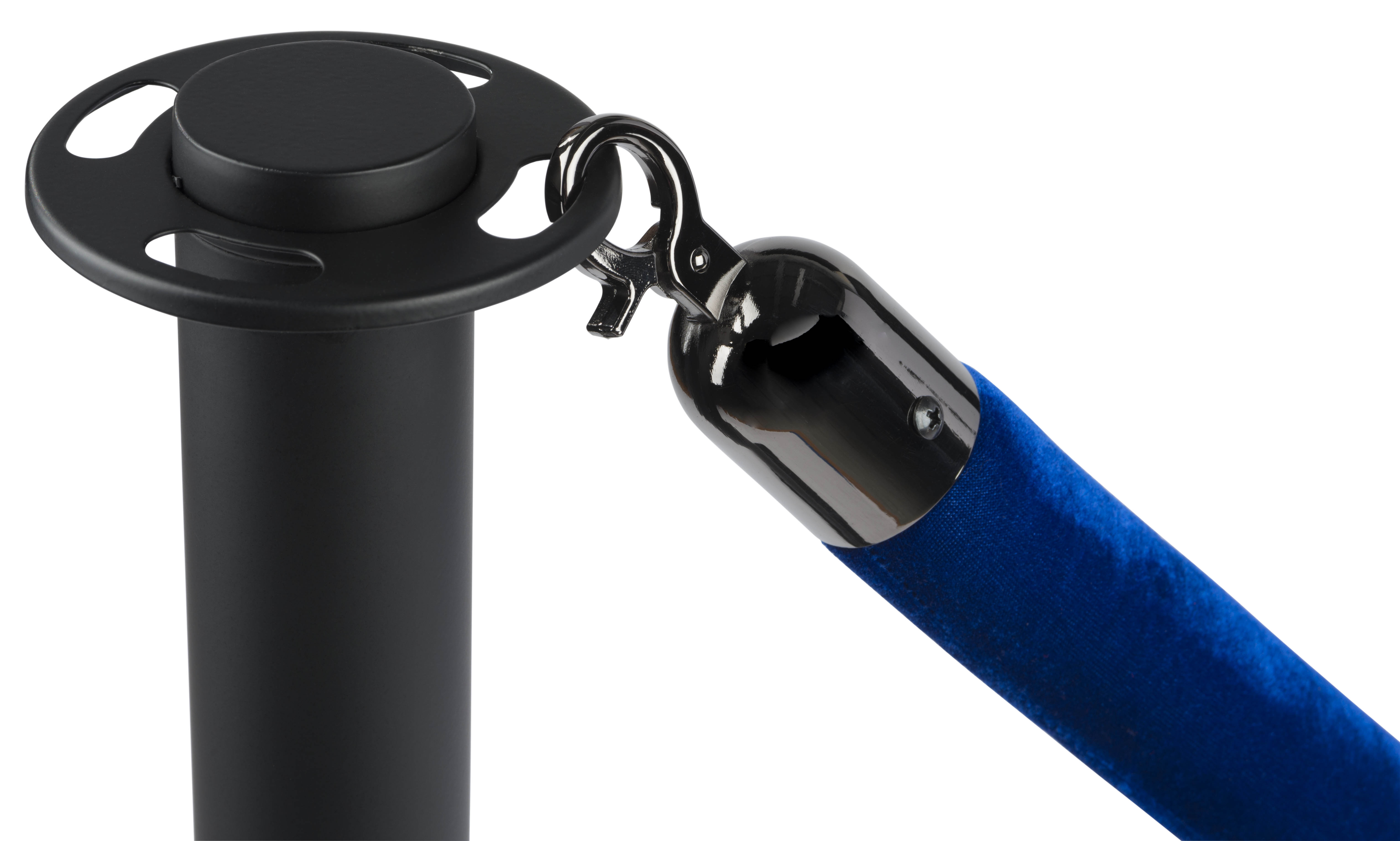 Stanchions with Blue Rope | Rubberized, Weighted Base | Displays2Go