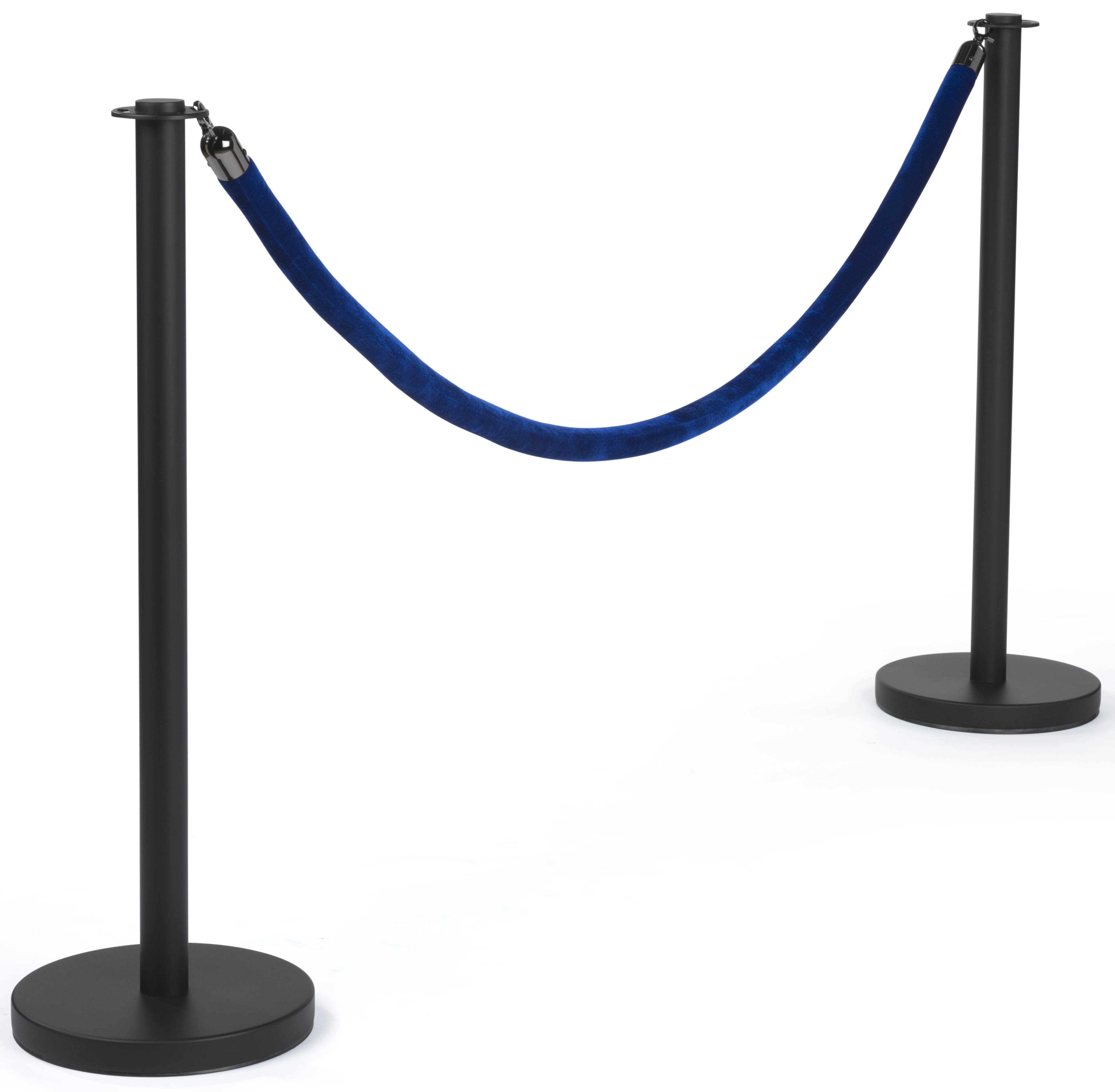 Stanchions with Blue Rope | Rubberized, Weighted Base | Displays2Go