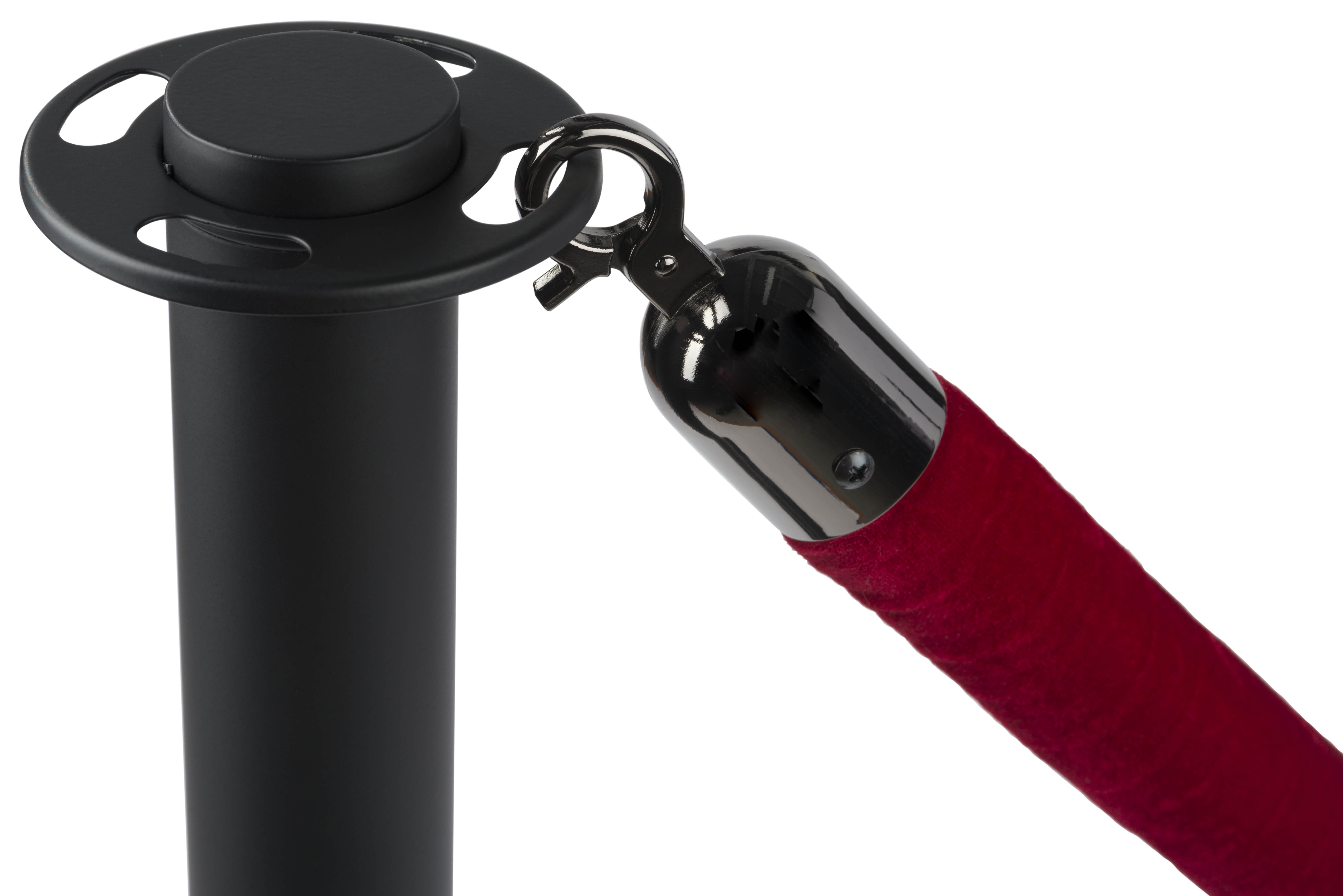 Queue Pole with Red Velvet Rope | Rubberized Base | Displays2Go