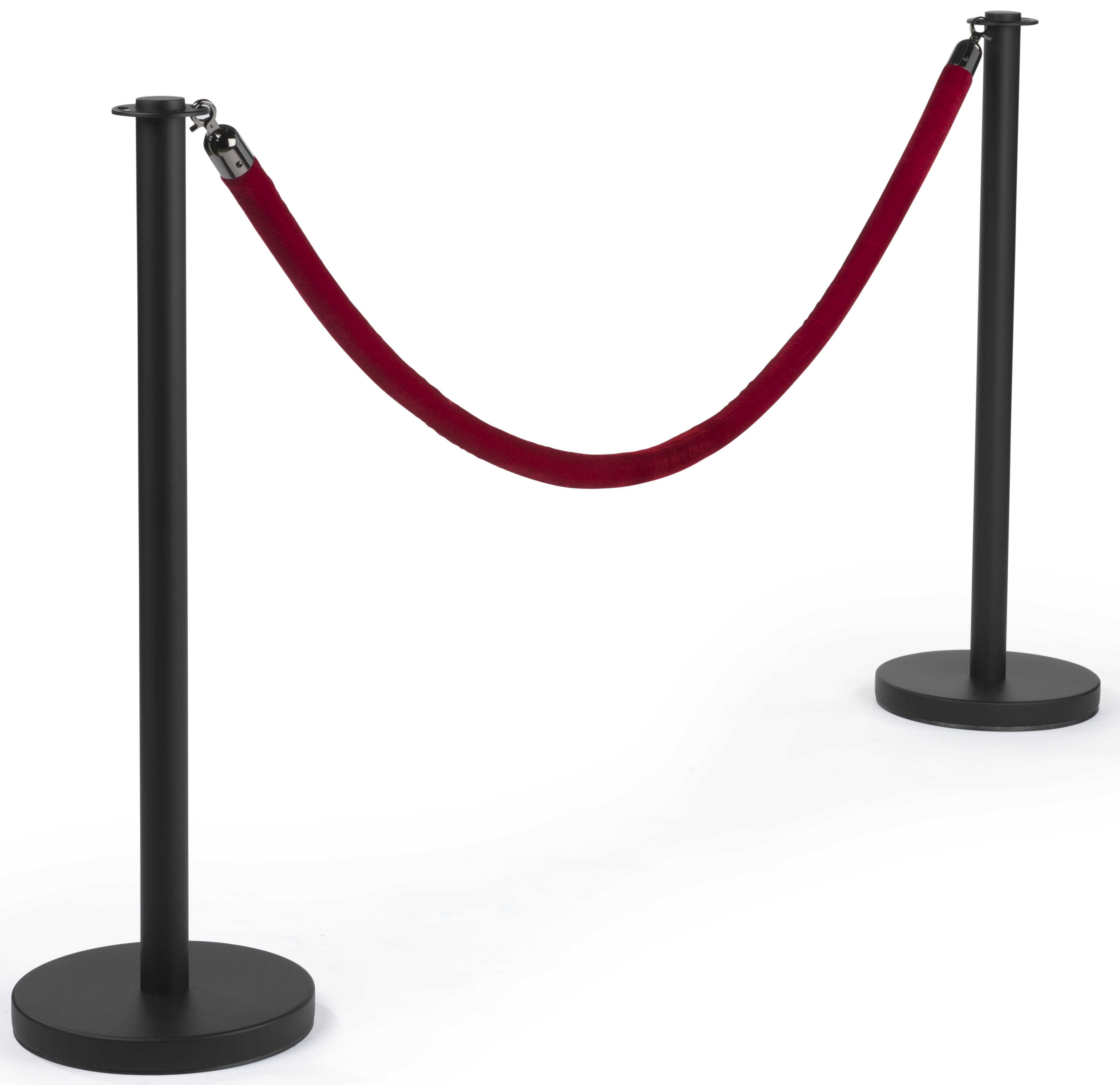 Queue Pole with Red Velvet Rope | Rubberized Base | Displays2Go
