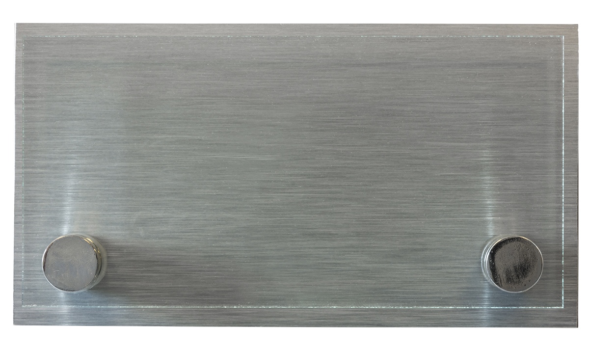 Office Door Sign with Brushed Metal Backing | Chrome Standoffs ...