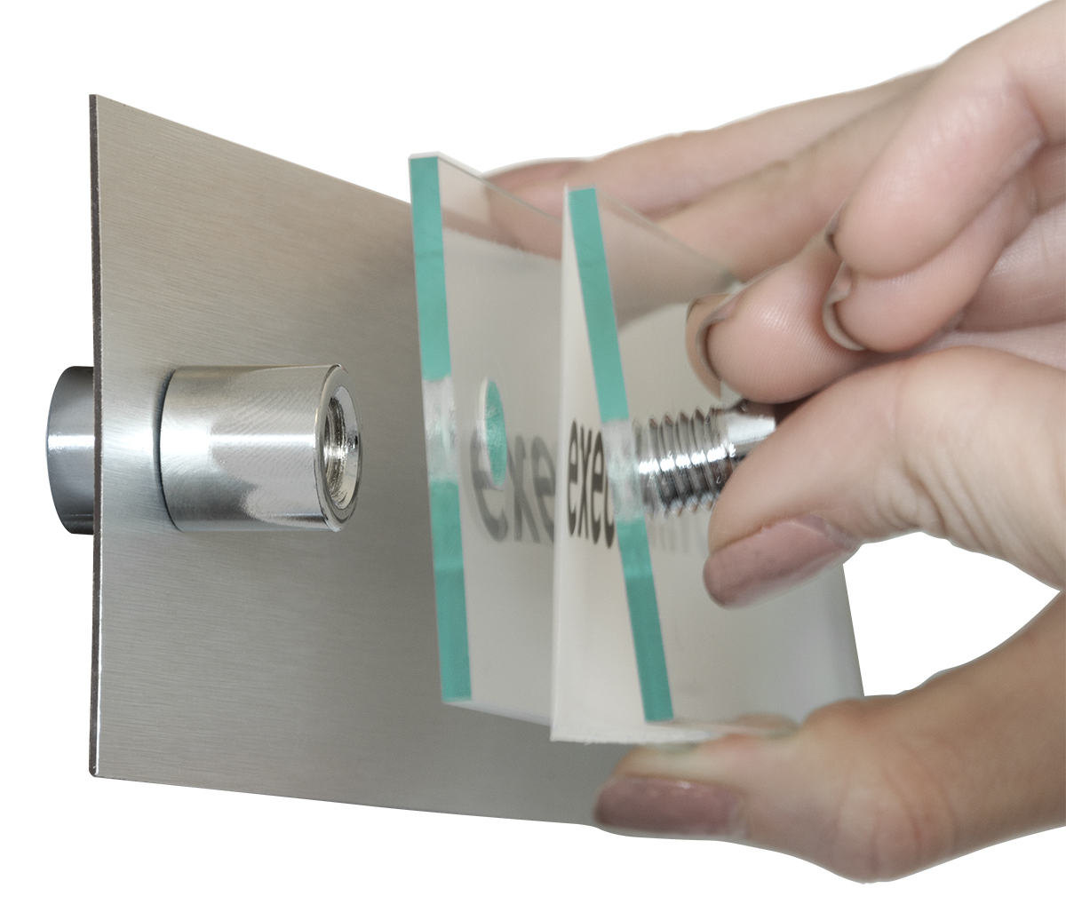 Standoff Office Sign with Silver Backer | Clear Acrylic Panels ...