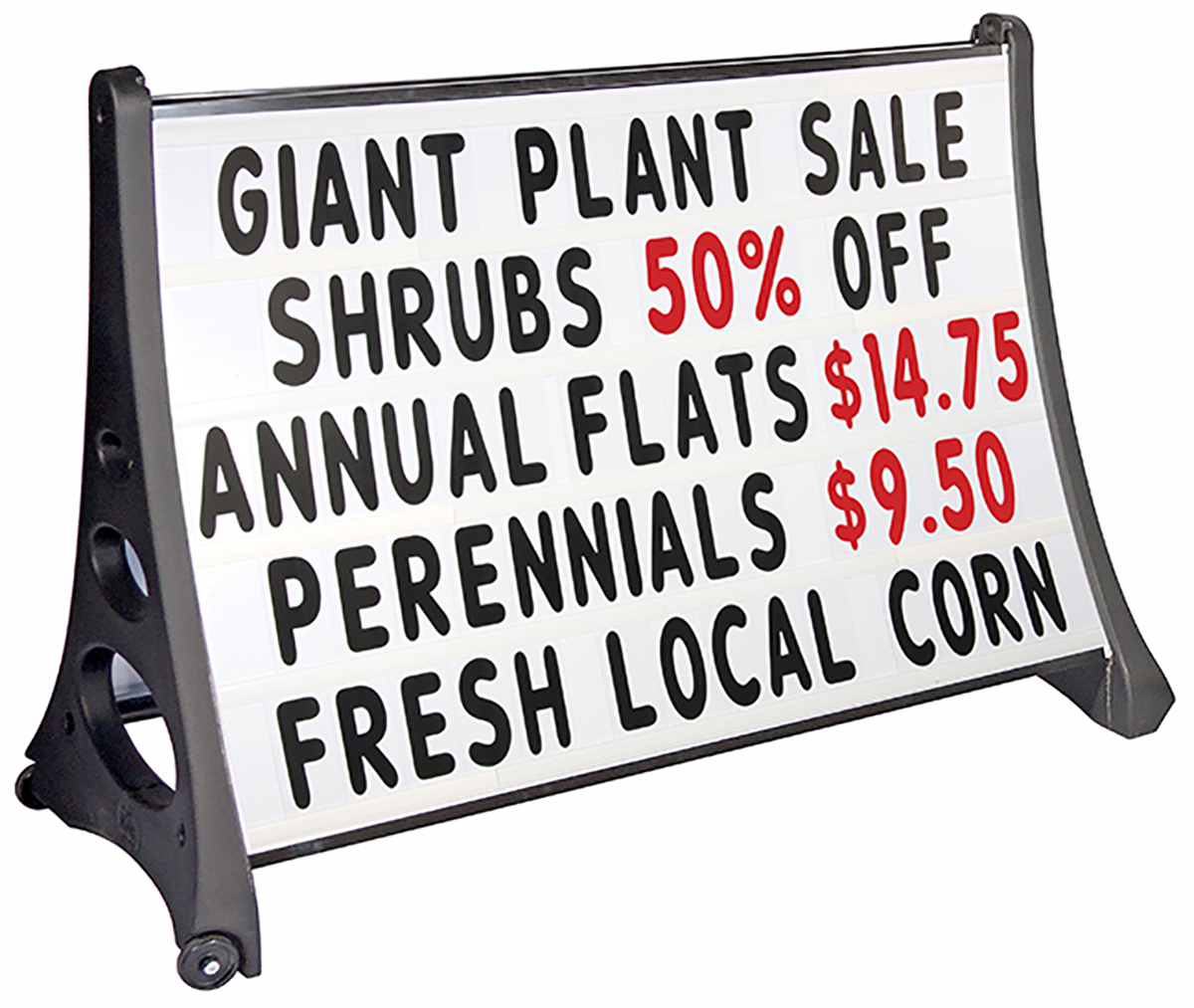 48 x 36 Tilt and Roll Sign | Includes Letter Set | Displays2Go