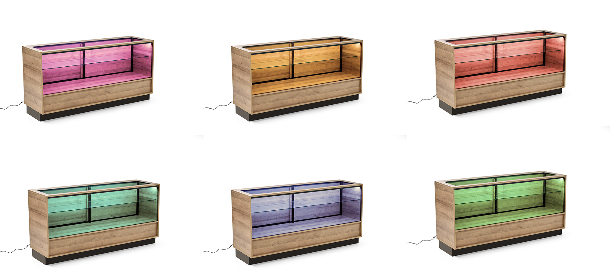 Wooden Display Showcase | LED Lighting | Displays2Go