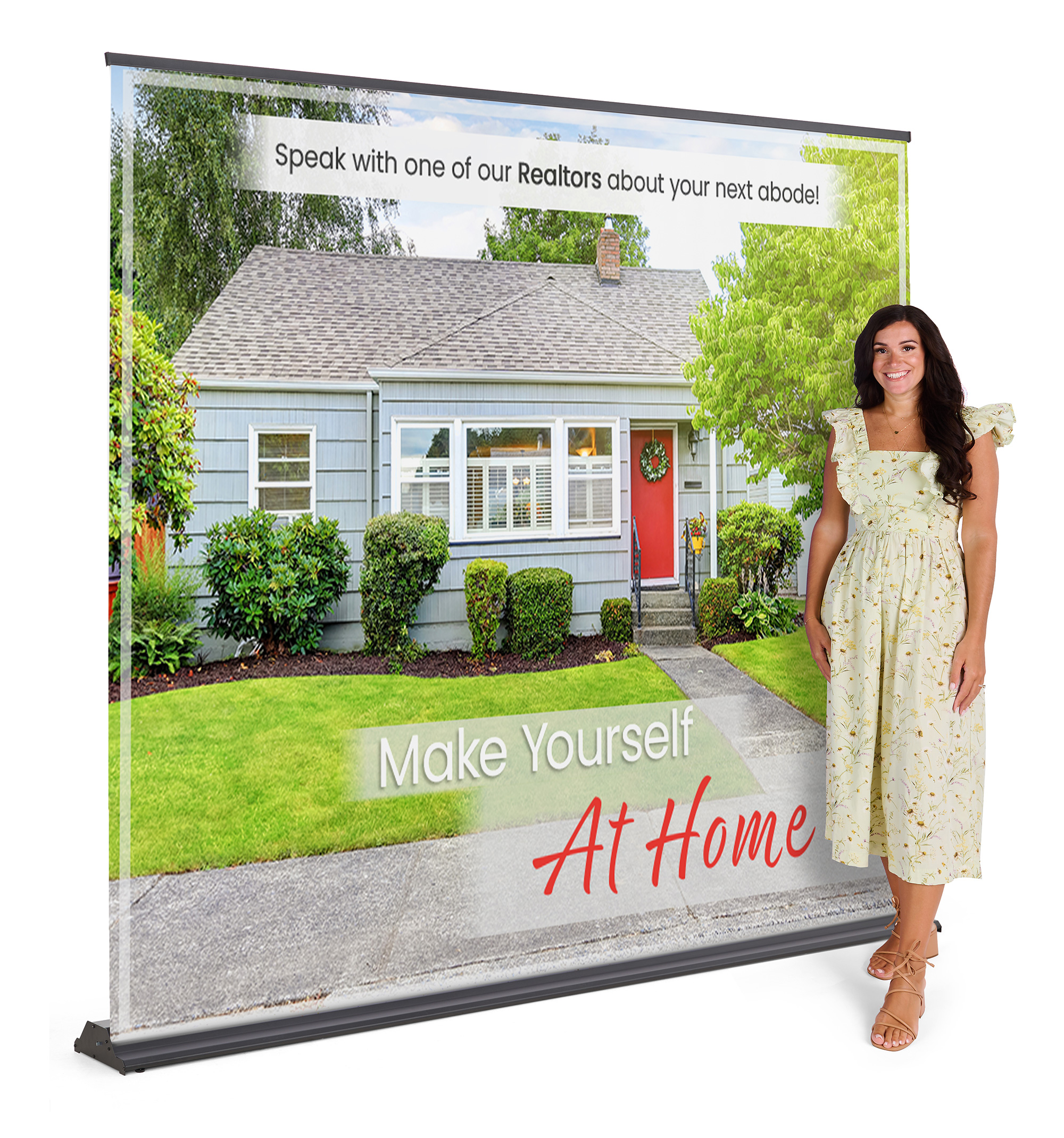 Custom Retractable Backdrop | 8’ Wide Pull-Up Backwall | Displays2Go