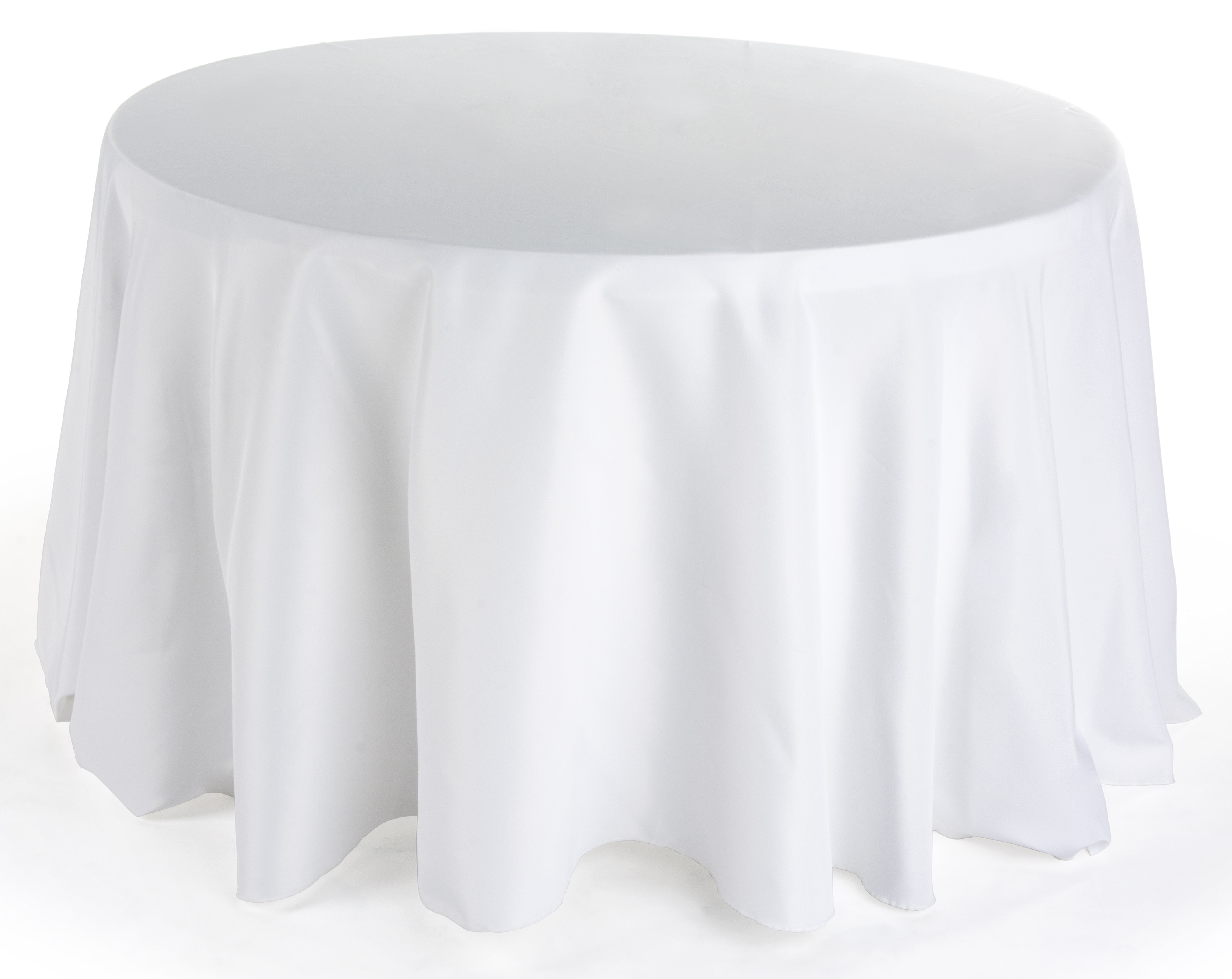 Round Dining Table Cloth | Ivory Linen with 108" Diameter | Displays2Go