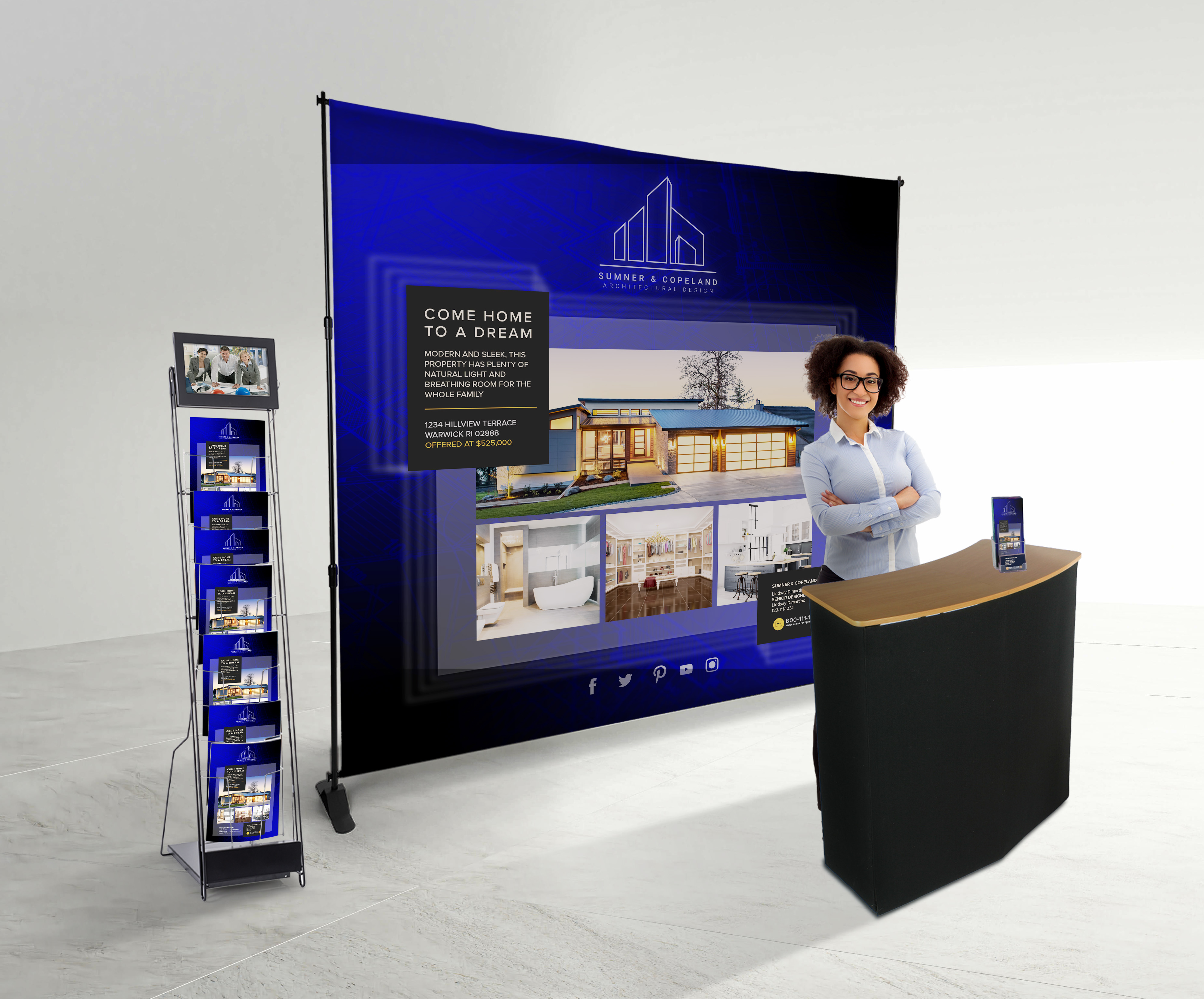 Step and Repeat Promo Booth Kit | 4-Piece Portable Kit | Displays2Go